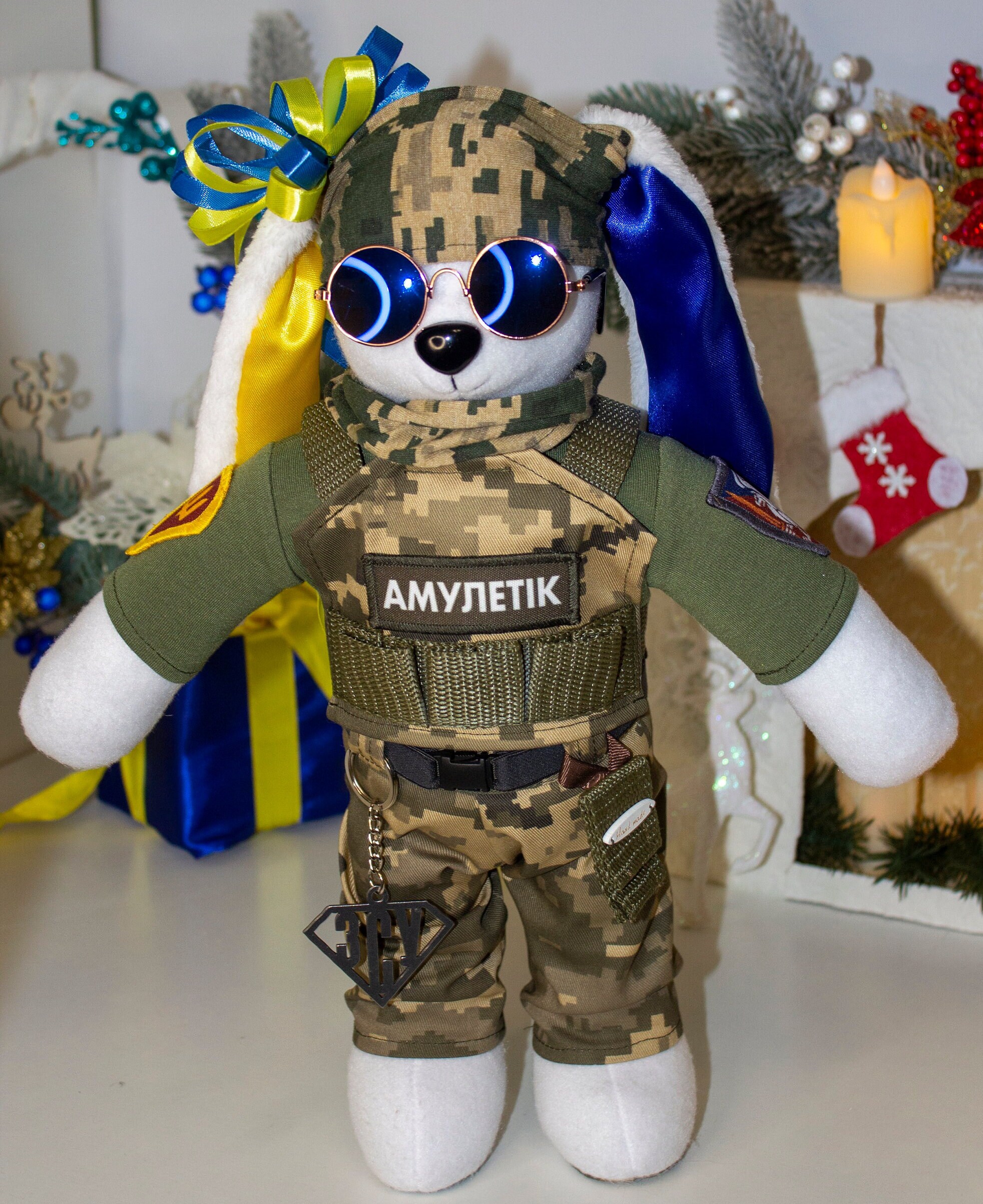 Bunny, Handmade Toy, in Military Clothes, With His Name, Ukrainian ...