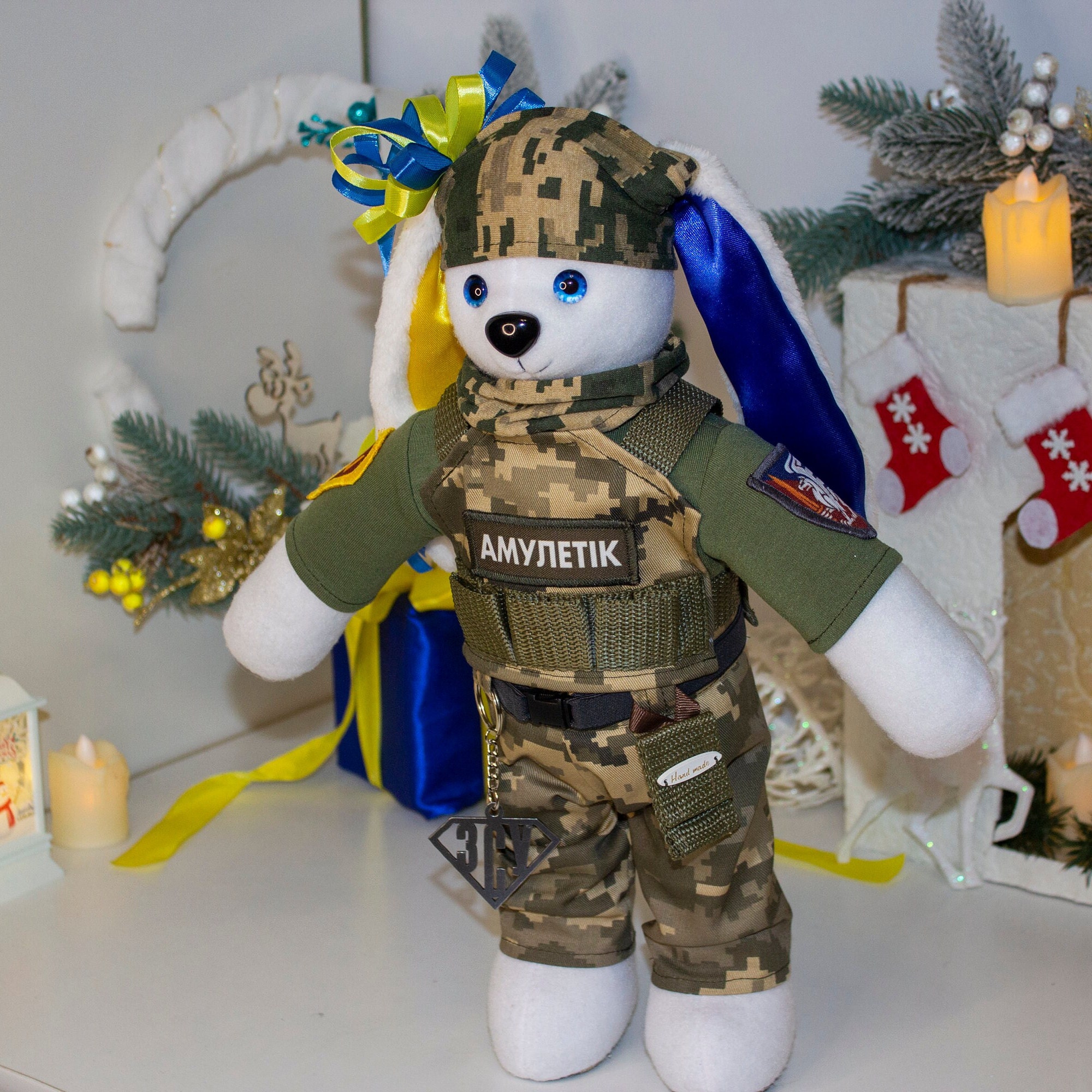 Bunny, Handmade Toy, in Military Clothes, With His Name, Ukrainian ...