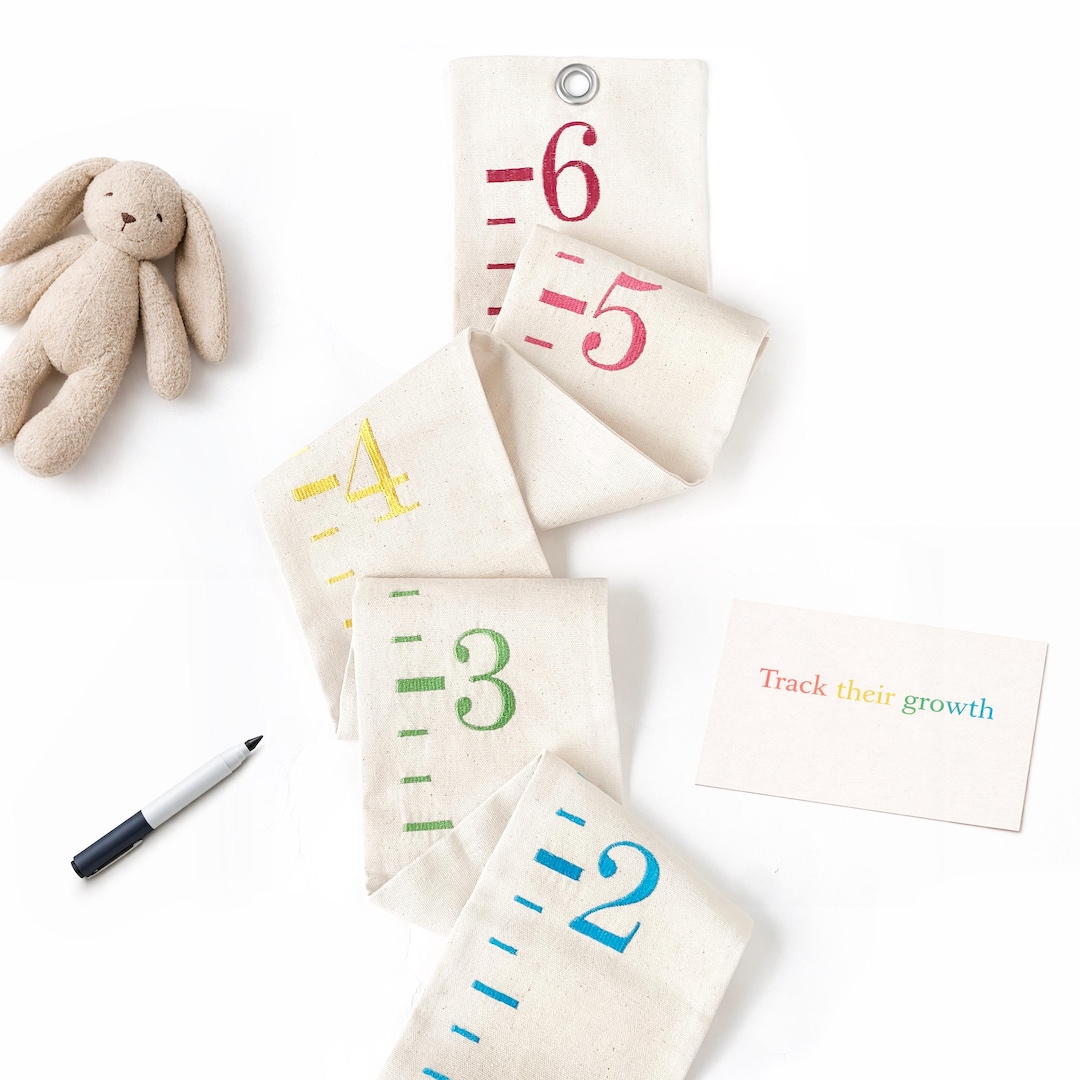 Personalized Embroidered Growth Chart, Fabric Height Ruler ...