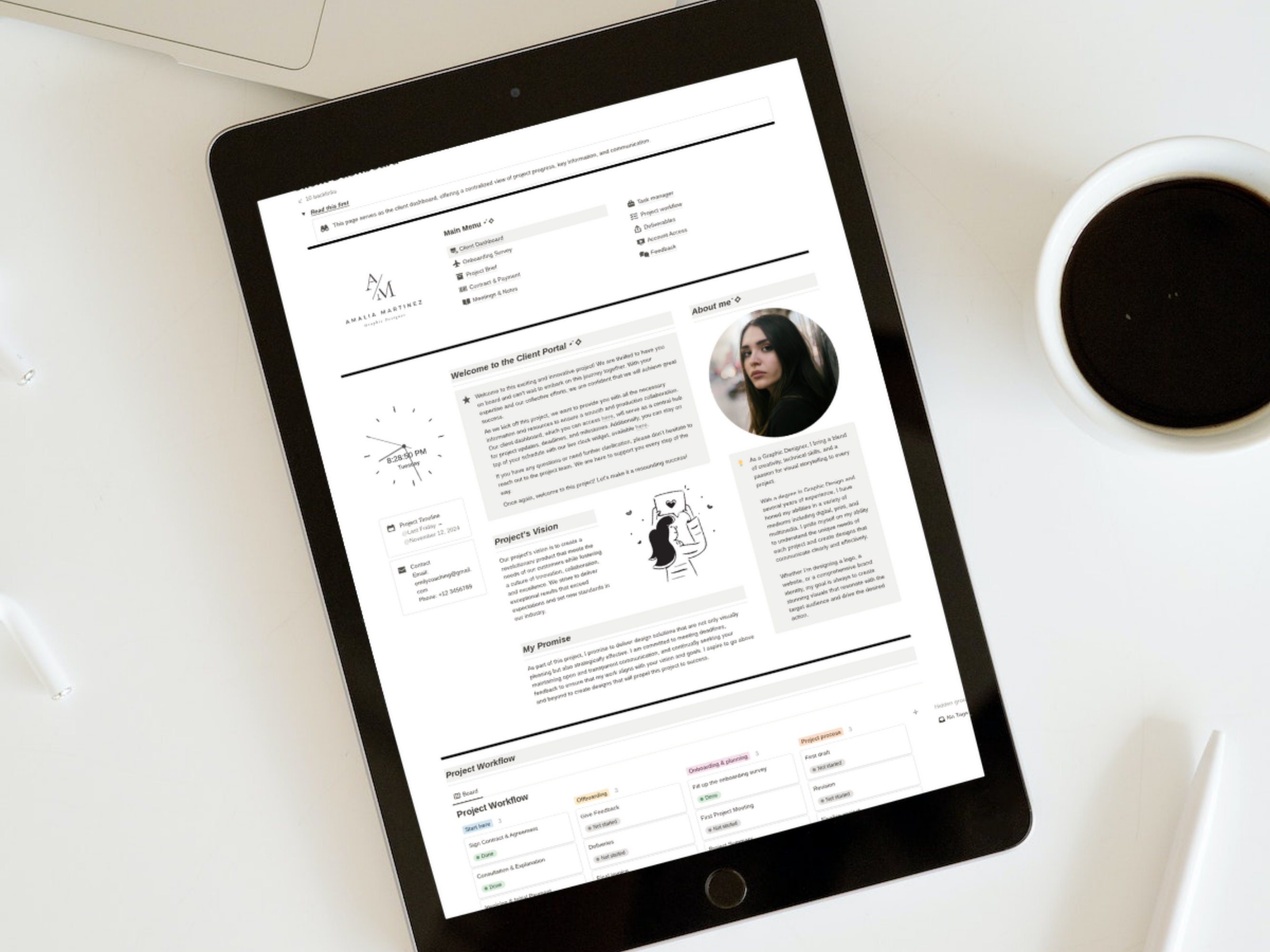 Client Dashboard Notion Template, Notion Client Portal Template ...