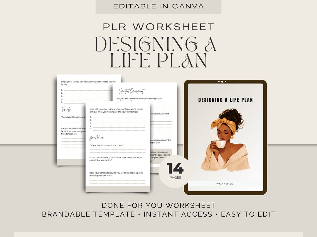Done for You | Designing A Life Plan Brandable Worksheet | Editable ...
