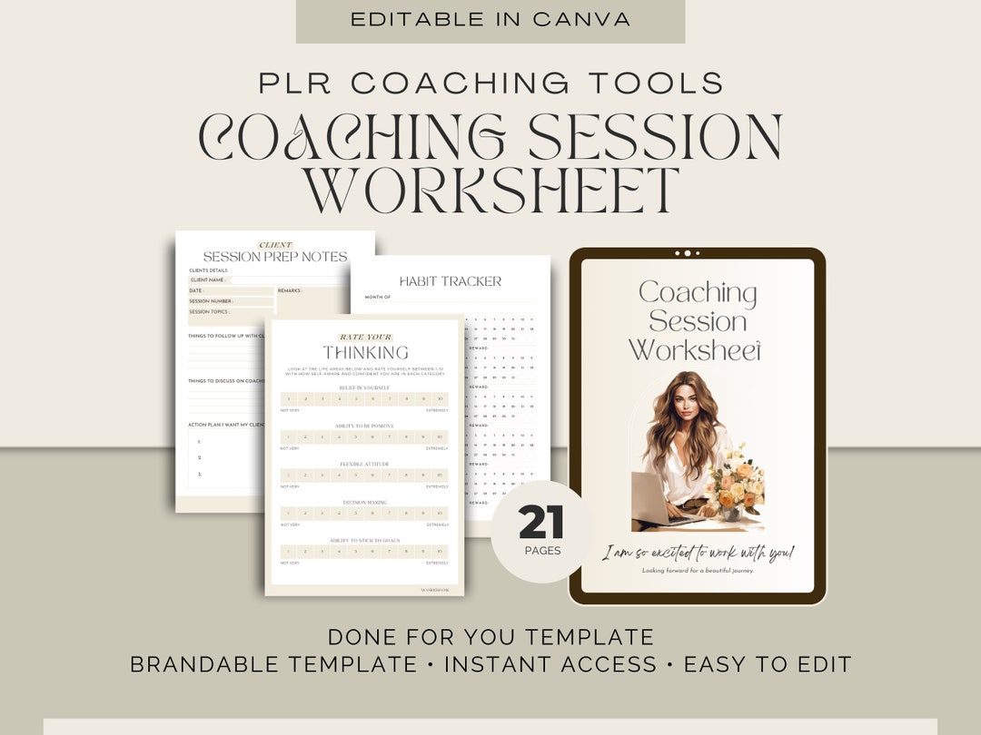 Coaching Session Worksheets |coaching Worksheet Templates |coaching ...