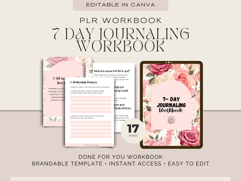 Done for You | 7-day Journaling Workbook | Editable Canva | Life ...