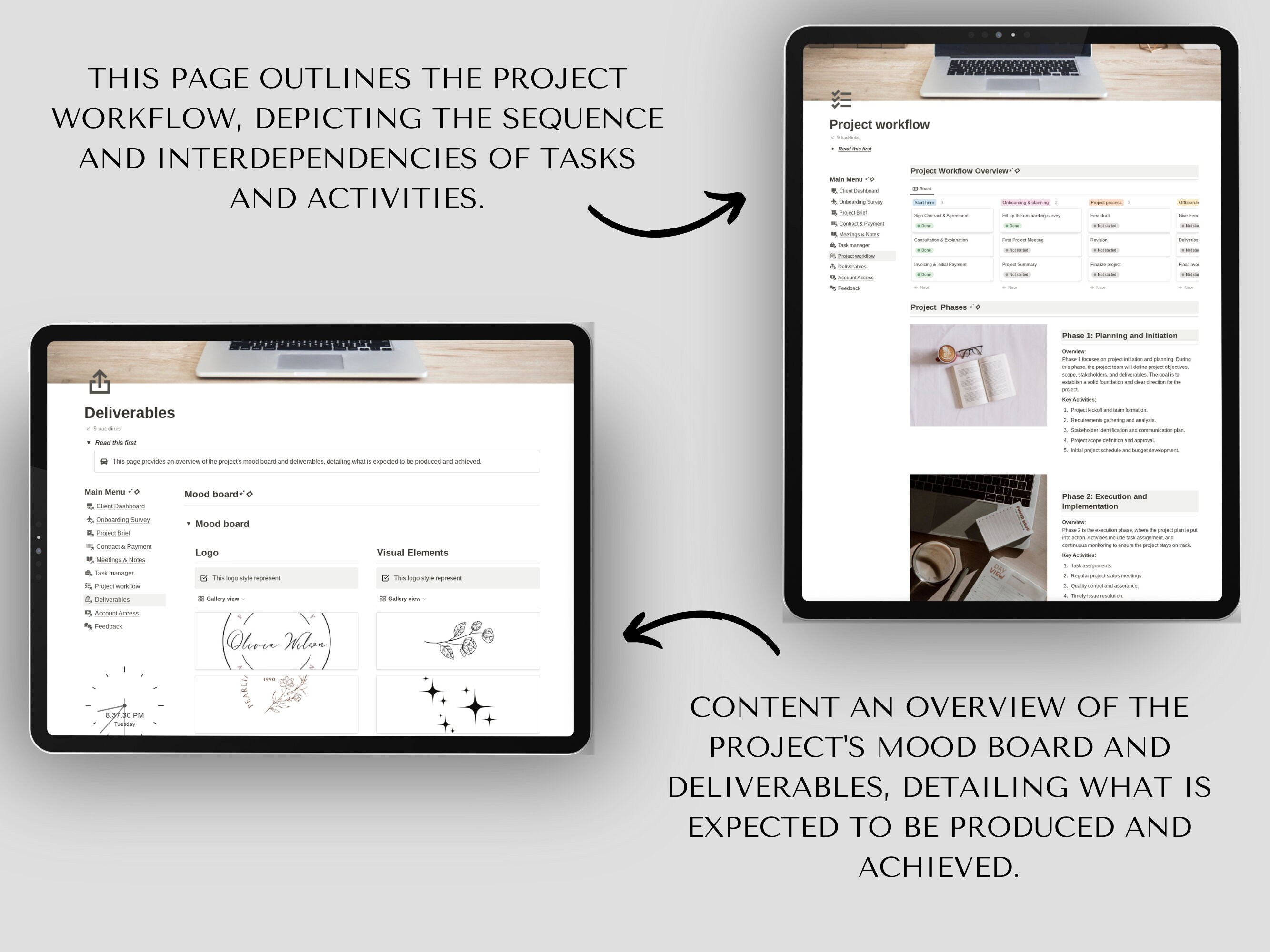 Client Dashboard Notion Template, Notion Client Portal Template ...