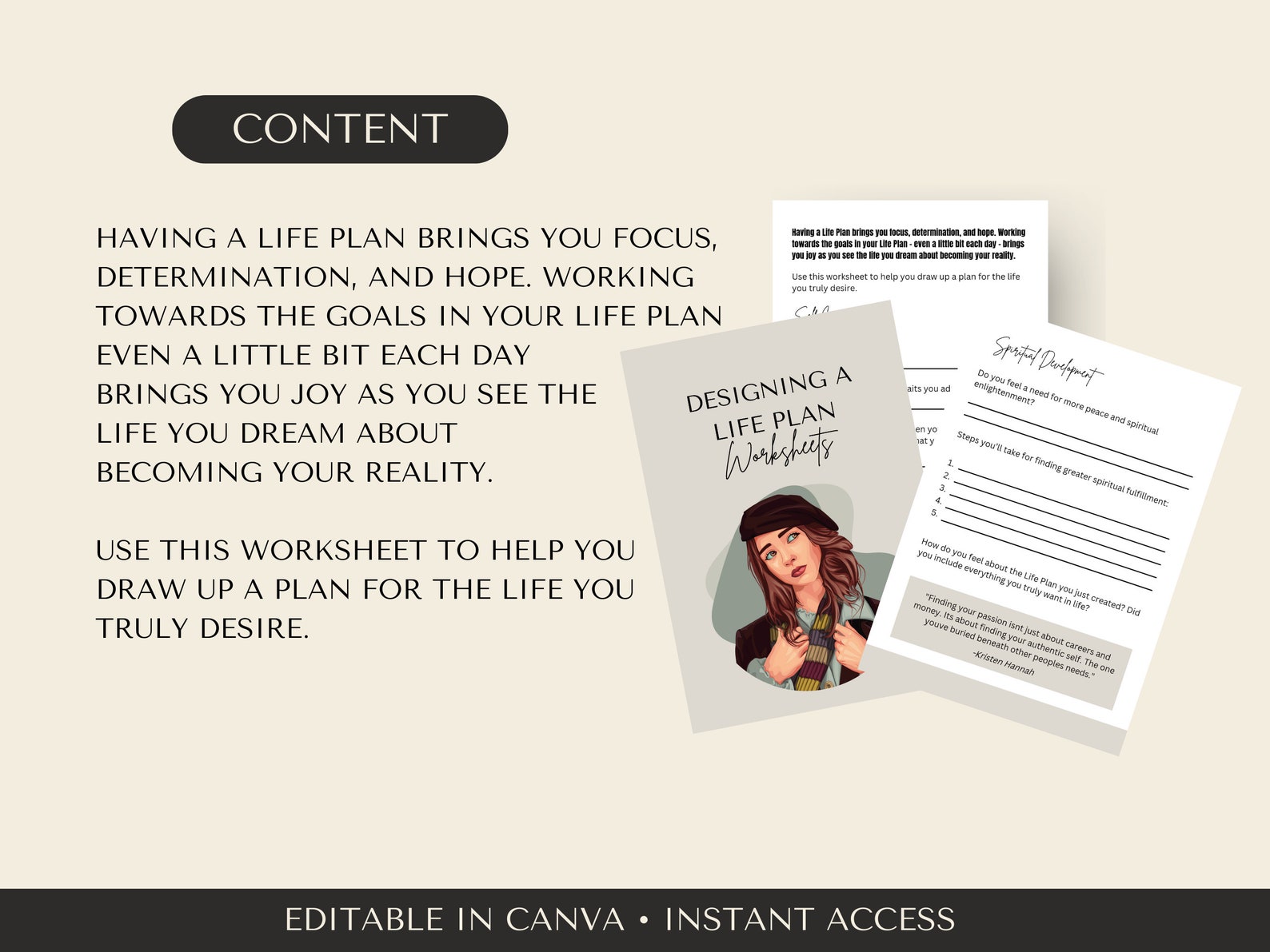 Done for You Designing A Life Plan Brandable Worksheet Editable Canva ...