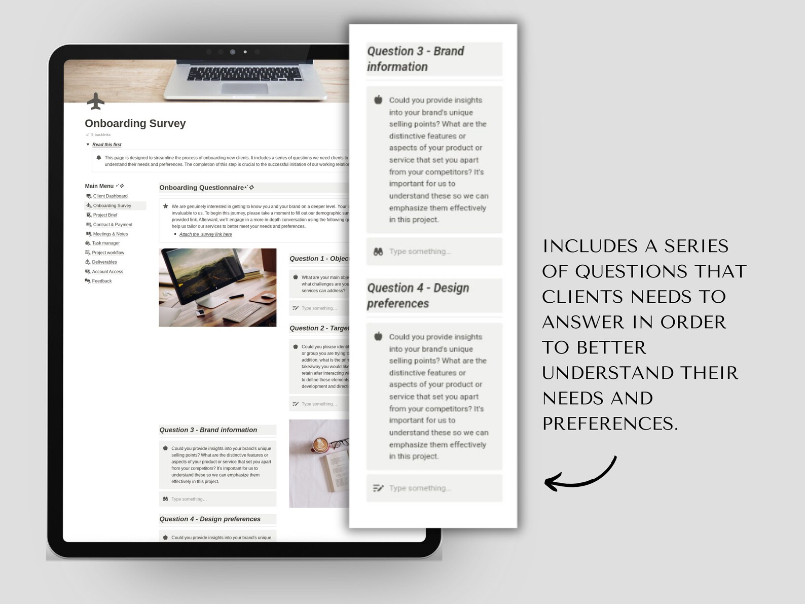 Client Dashboard Notion Template, Notion Client Portal Template ...
