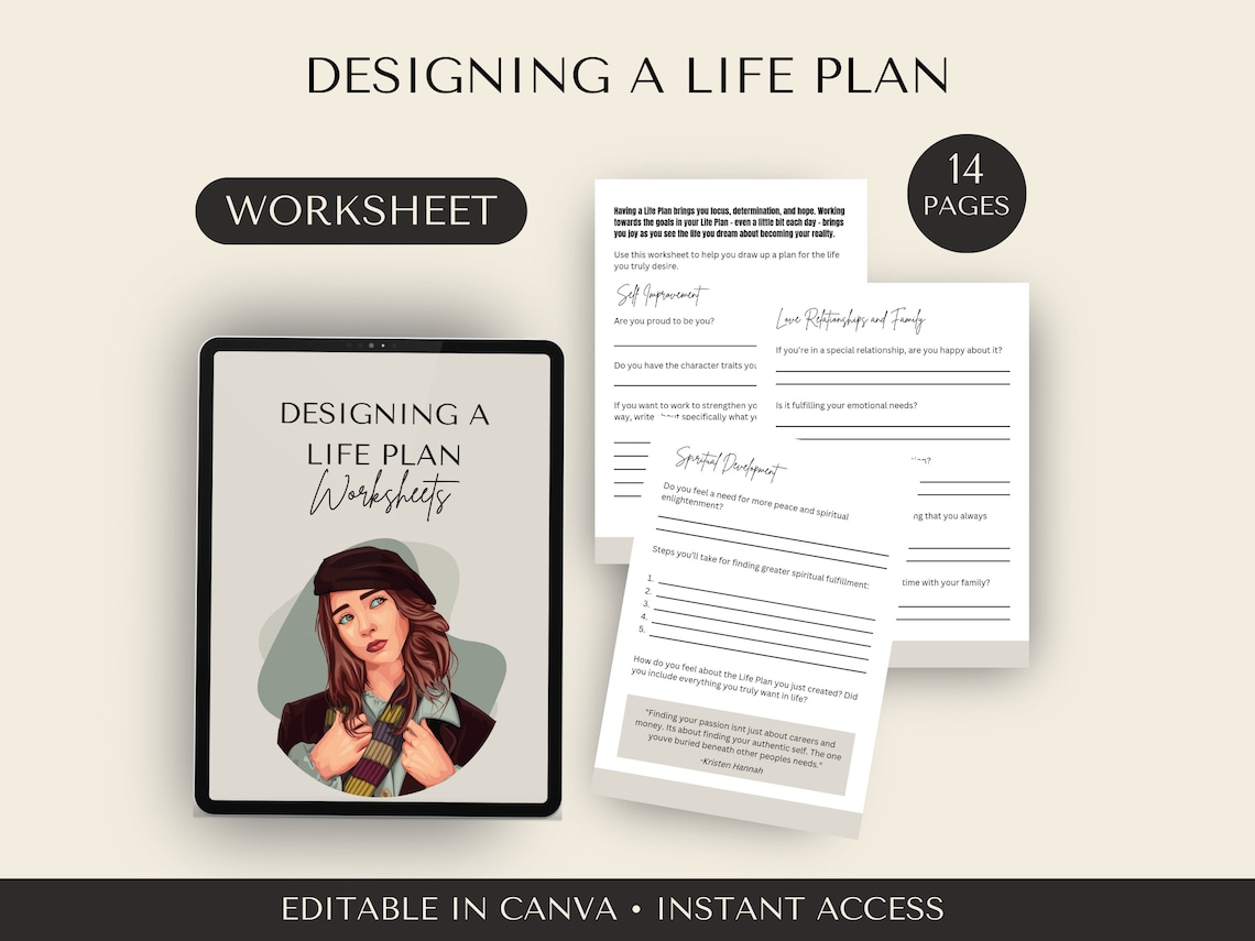 Done for You Designing A Life Plan Brandable Worksheet Editable Canva ...