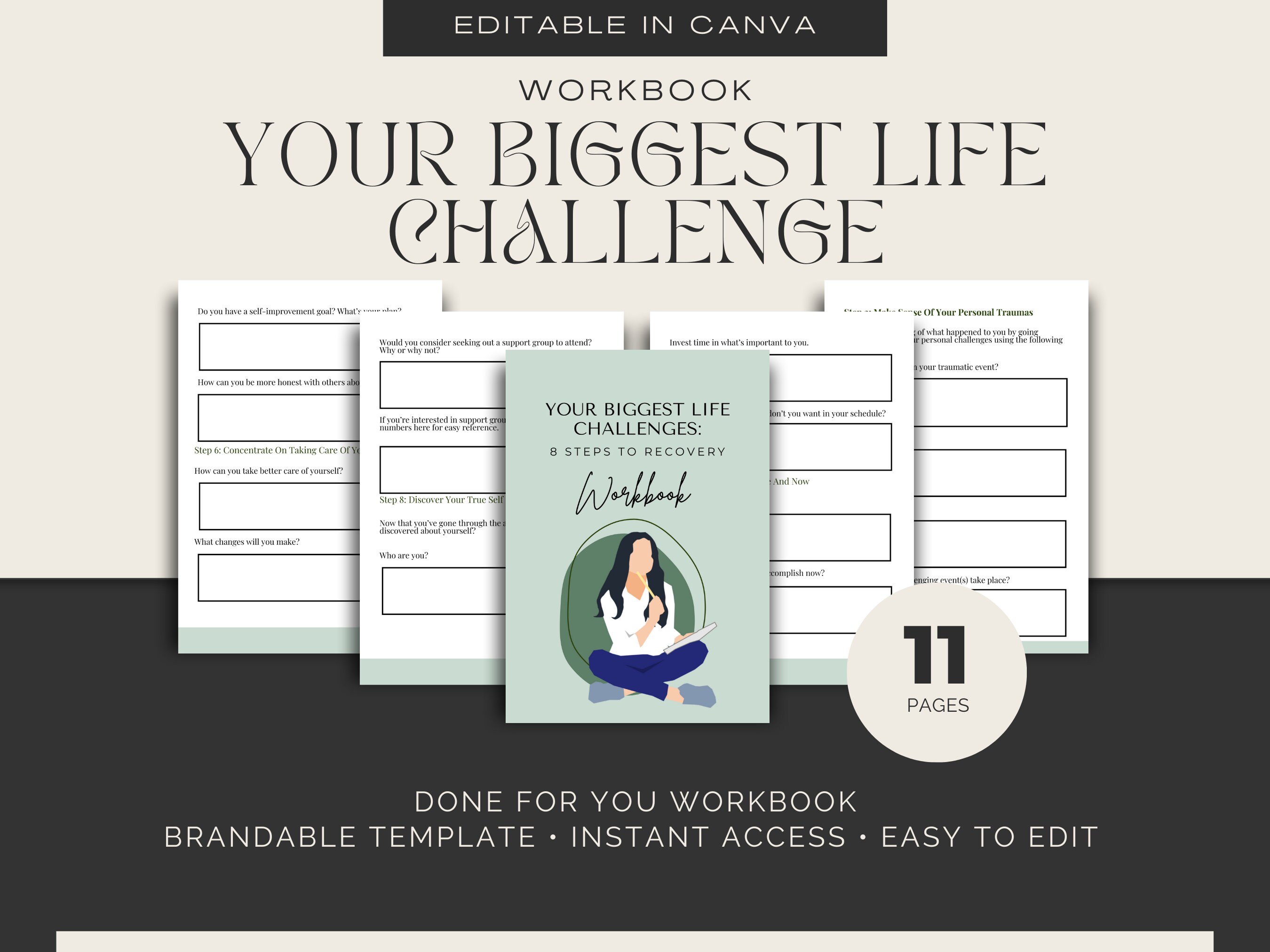 Done for You Your Biggest Life Challenge Editable Canva Life Coaching ...