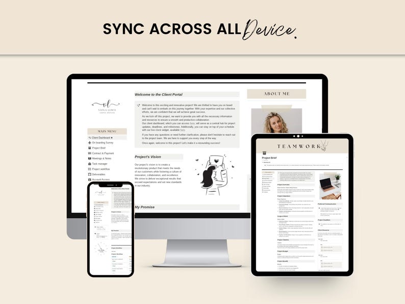Client Dashboard Notion Template, Notion Client Portal Template ...