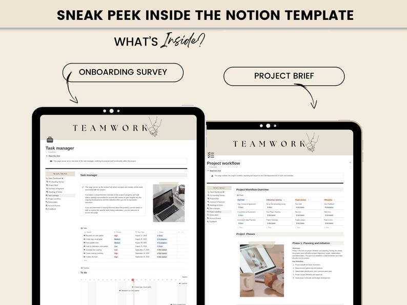 Client Dashboard Notion Template, Notion Client Portal Template ...