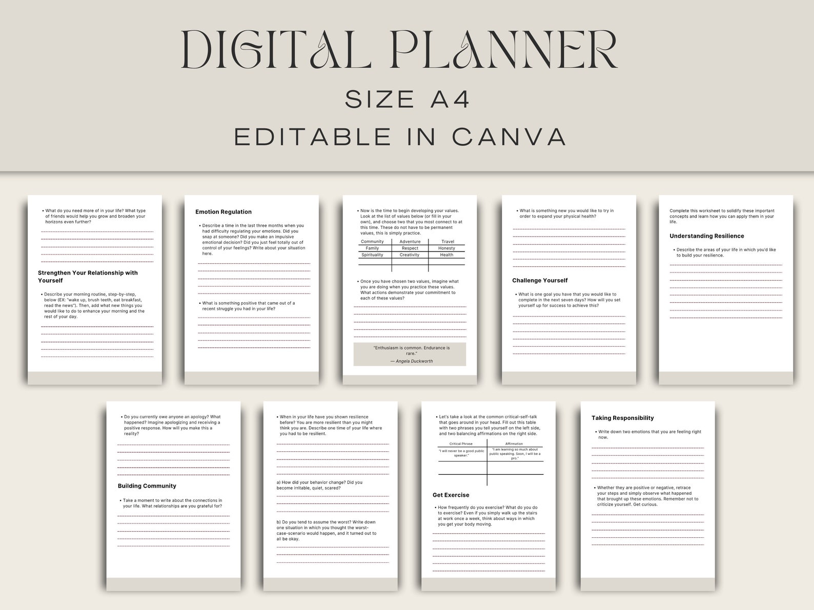 Done for You | Resilience Brandable Worksheet | Editable Canva | Life ...