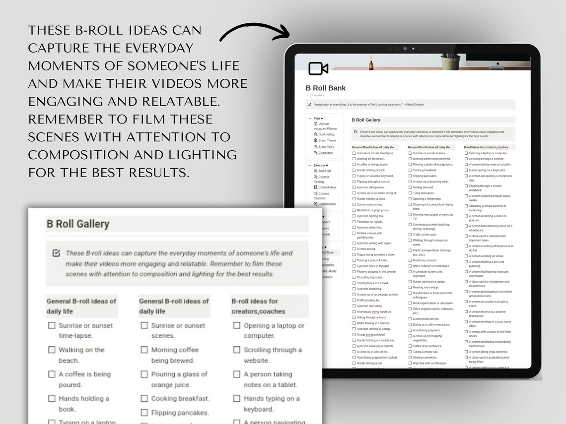Ultimate Instagram Planner, Notion Template Business, Content Calendar ...