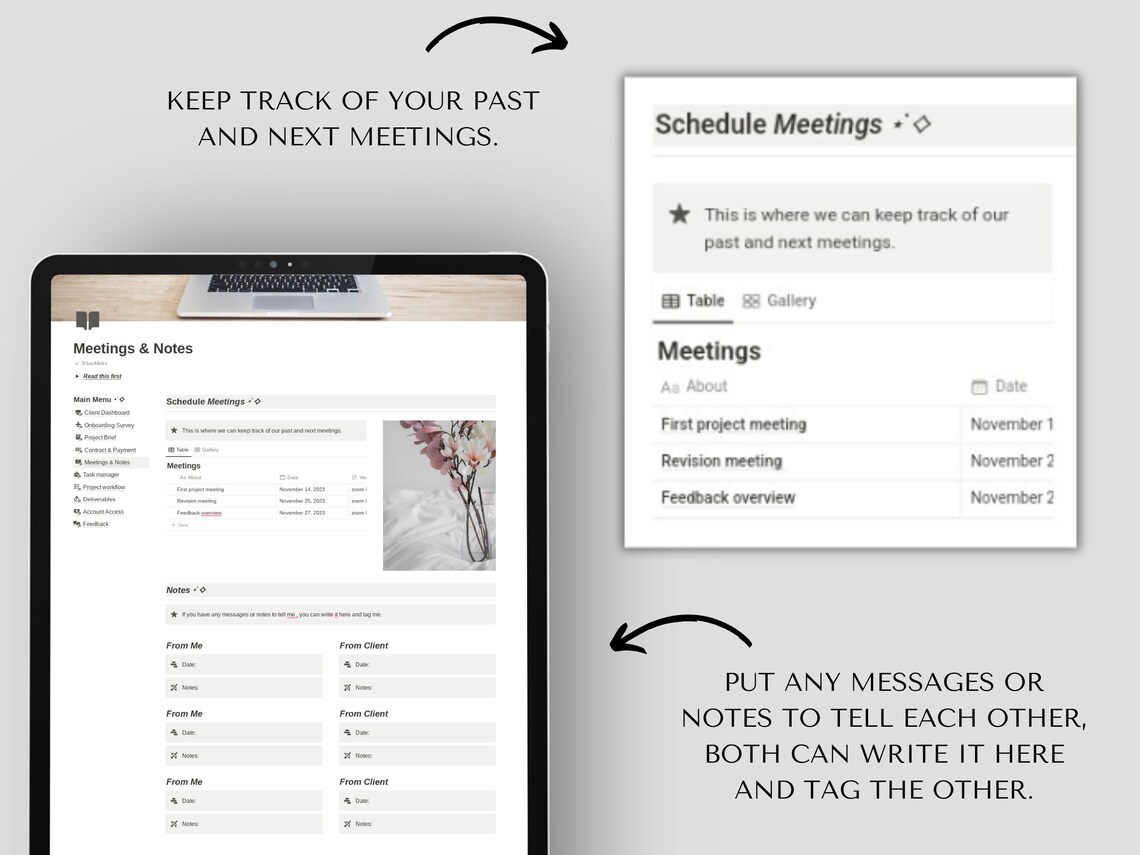 Client Dashboard Notion Template, Notion Client Portal Template ...