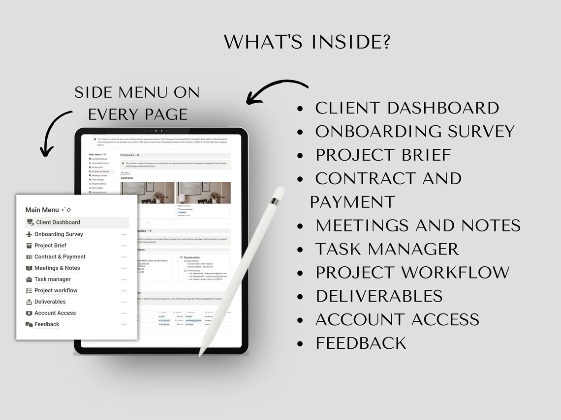 Client Dashboard Notion Template, Notion Client Portal Template ...