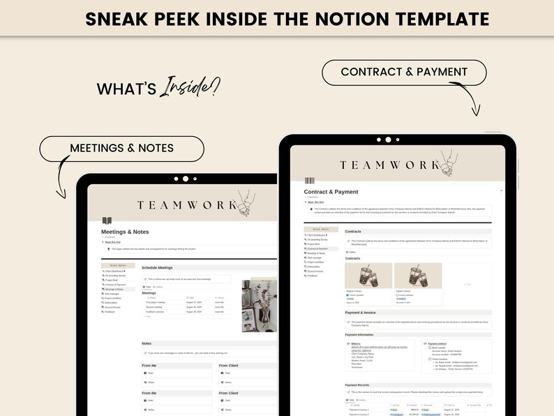 Client Dashboard Notion Template, Notion Client Portal Template ...