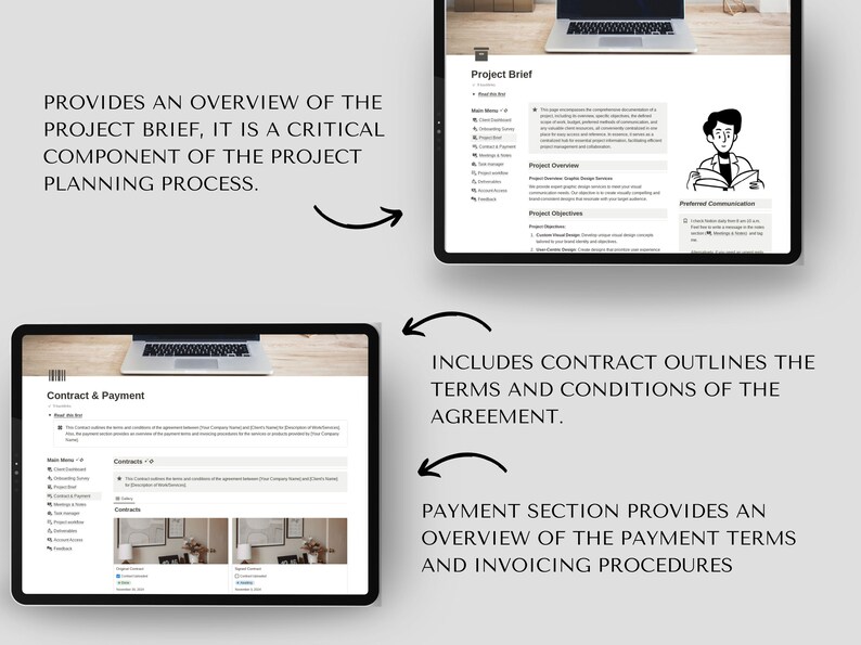 Client Dashboard Notion Template, Notion Client Portal Template ...