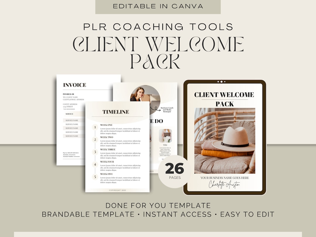 Coaching Client Welcome Pack Template, Client Welcome Kit, New Client ...