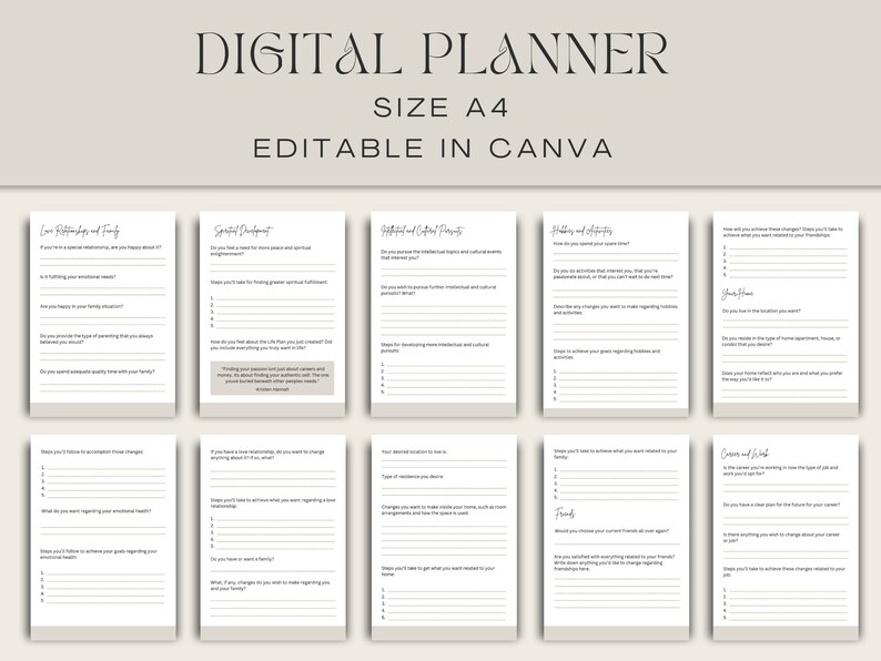 Done for You | Designing A Life Plan Brandable Worksheet | Editable ...