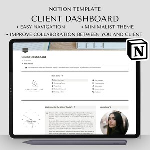 Client Dashboard Notion Template, Notion Client Portal Template ...