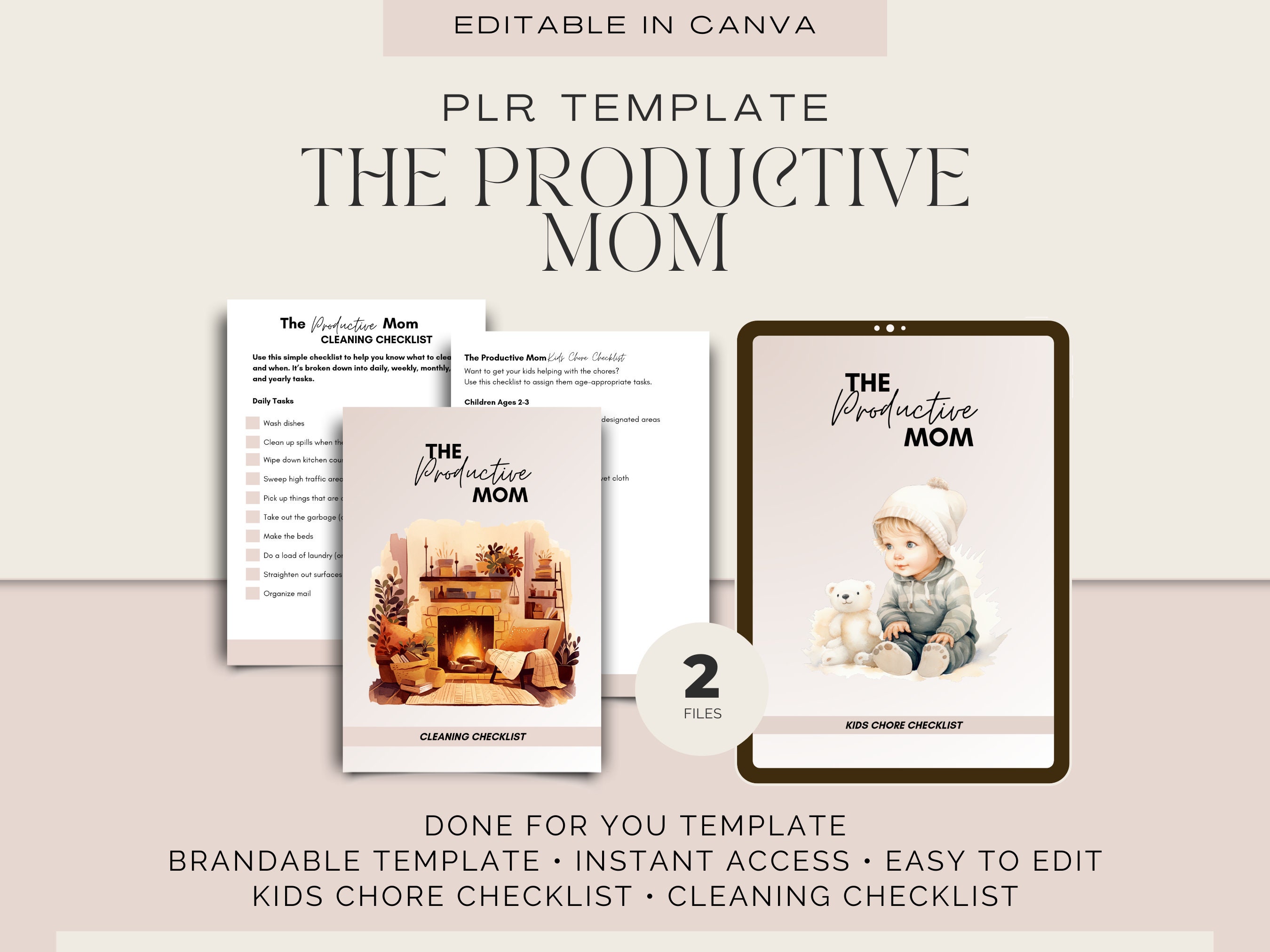 Done for You | the Productive Mom Brandable Checklist | Editable Canva ...