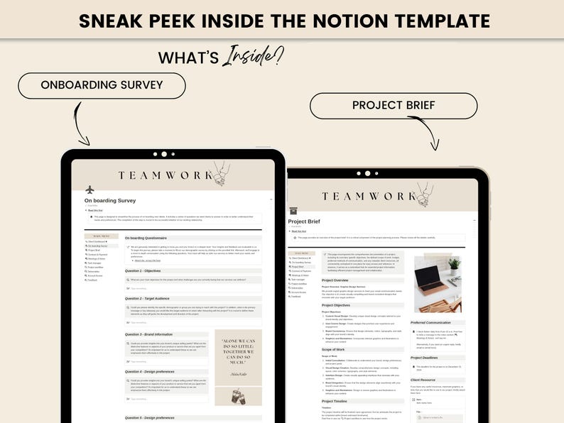 Client Dashboard Notion Template, Notion Client Portal Template ...