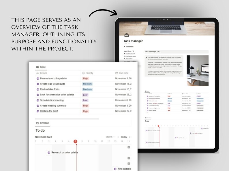 Client Dashboard Notion Template, Notion Client Portal Template ...