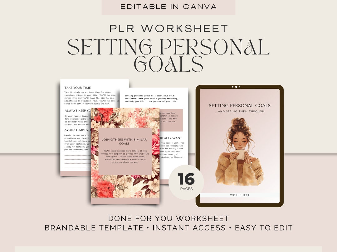 Done for You | Setting Personal Goals Workbook | Editable Canva | Life ...