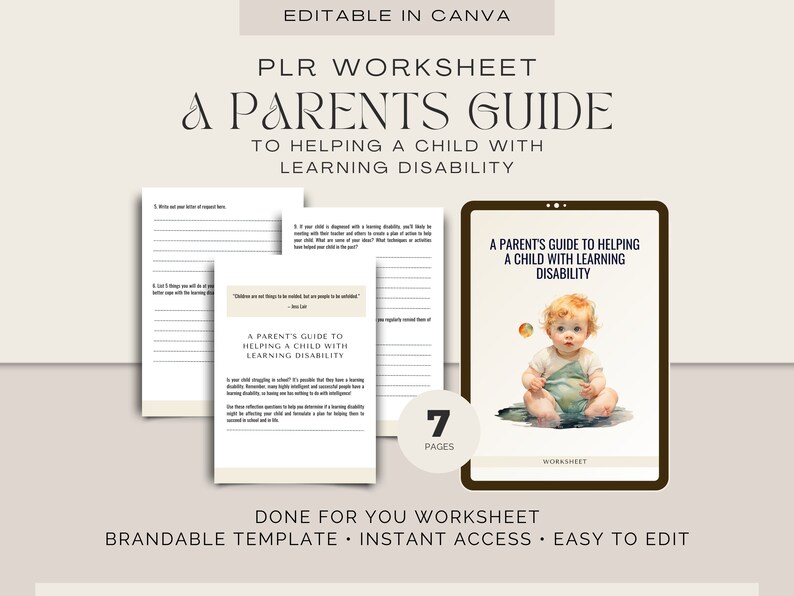 Parent's Guide: Help Your Child With Learning Disability Worksheet ...