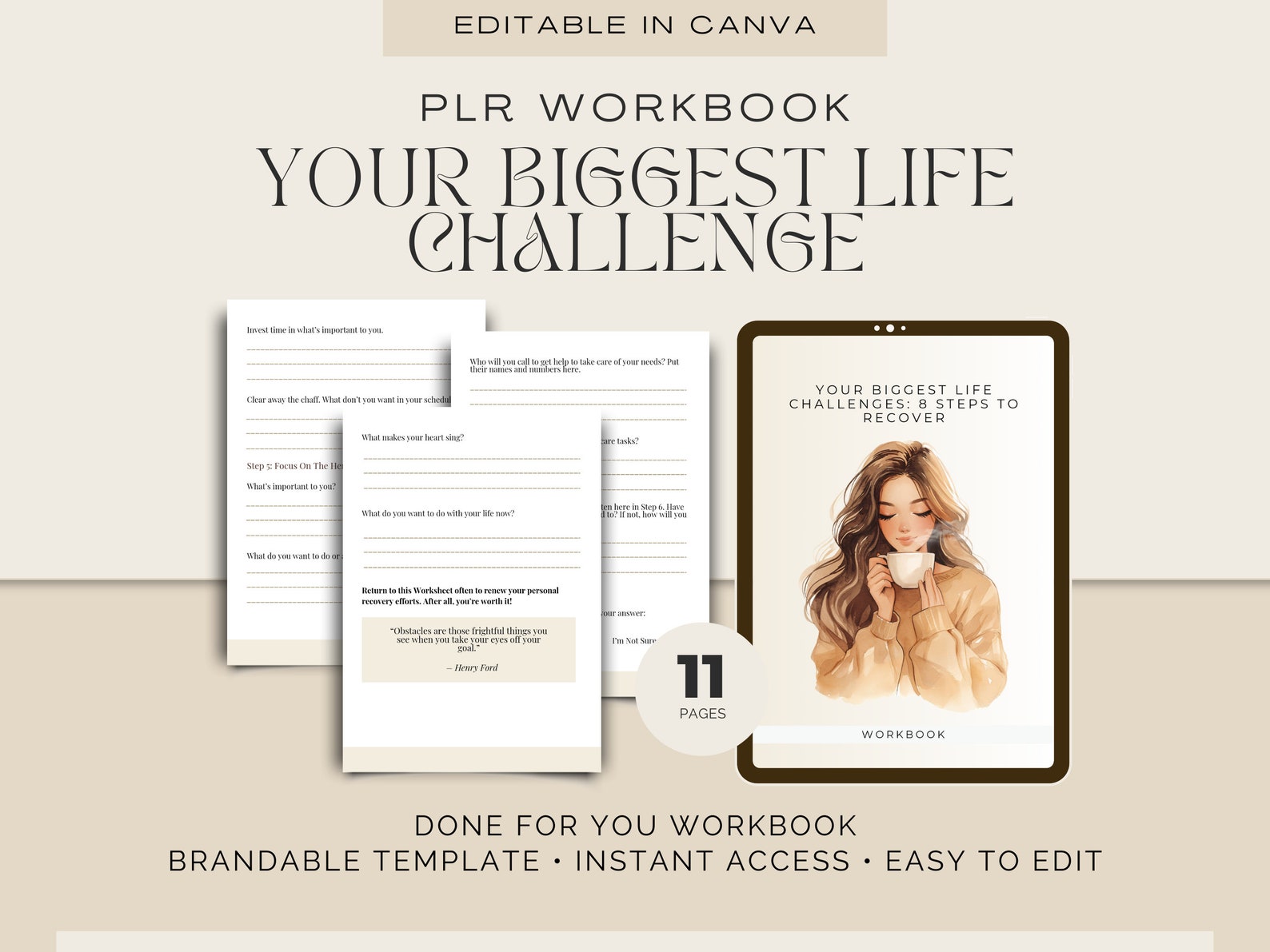 Done for You | Your Biggest Life Challenge | Editable Canva | Life ...