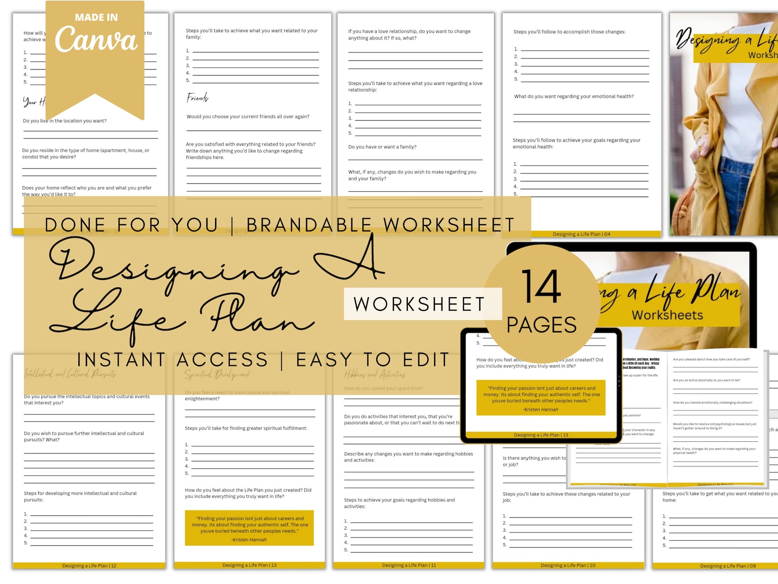 Done for You Designing A Life Plan Brandable Worksheet - Etsy