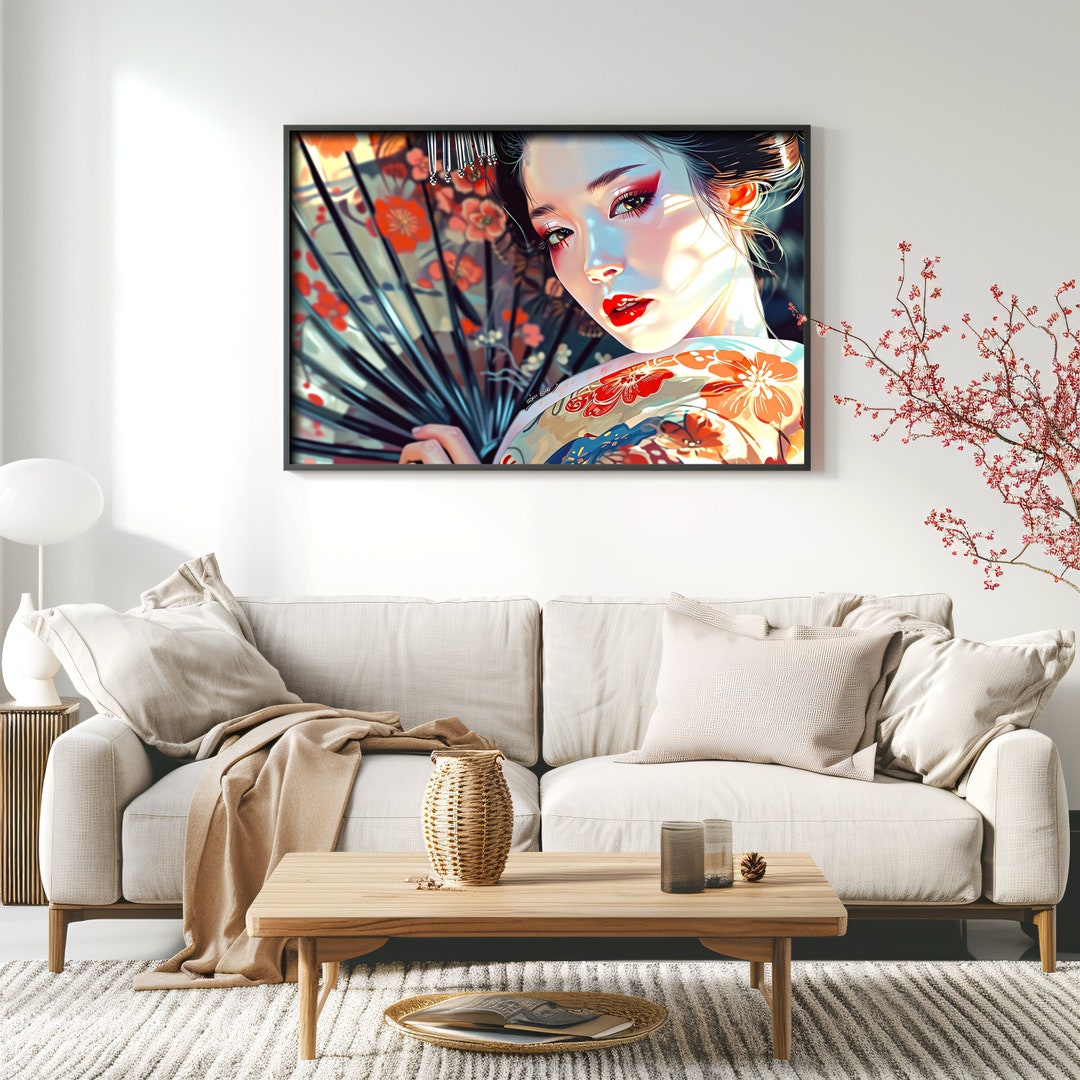 Geisha, Ukiyo-e Style, Japanese Culture, Wall Art, Art Print, Poster ...