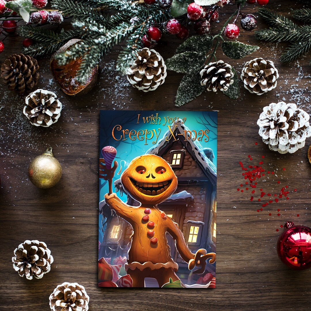 Creepy Christmas Card, Ironic Card, Colleague Gift, Gift for Friend ...