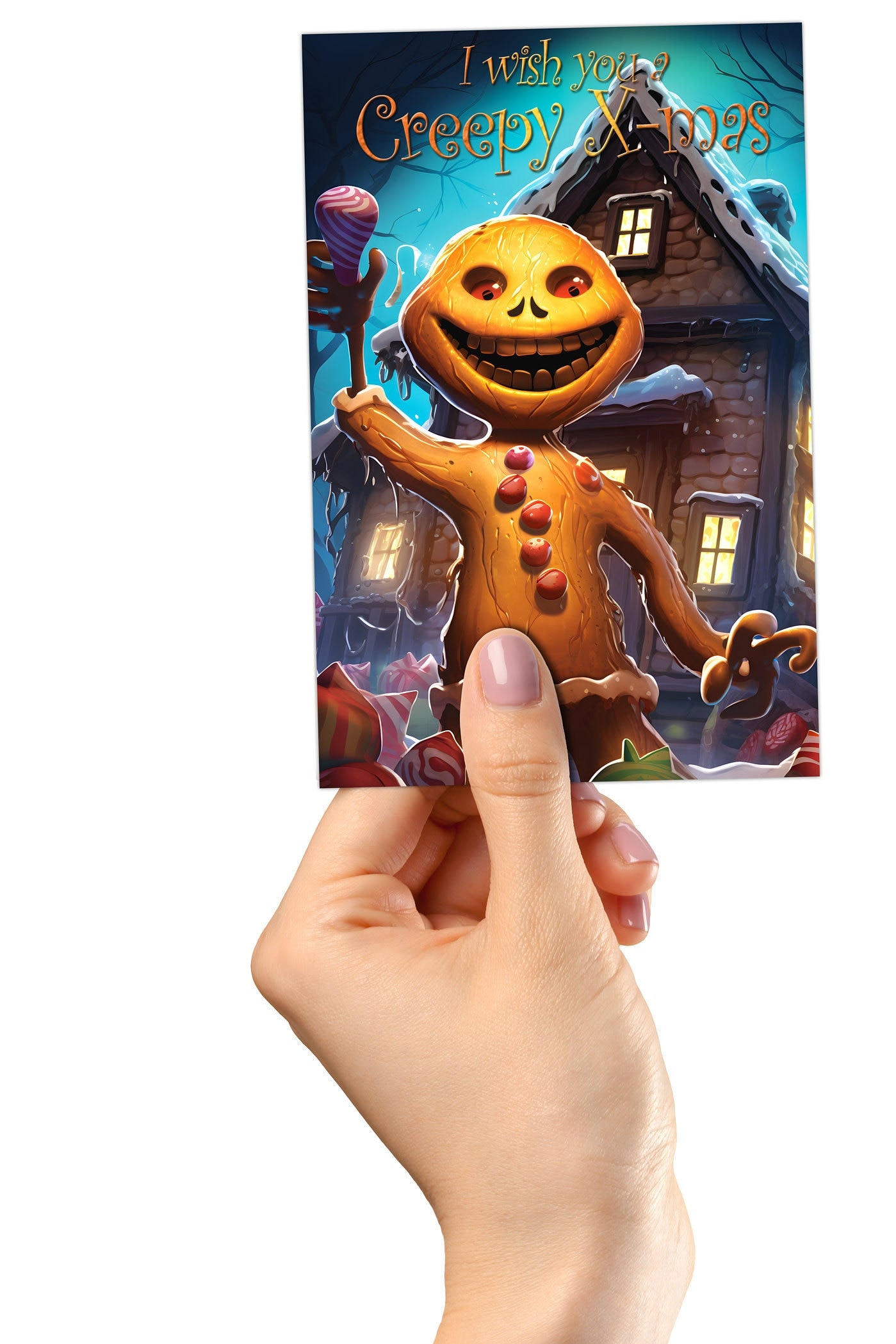 Creepy Christmas Card, Ironic Card, Colleague Gift, Gift for Friend ...