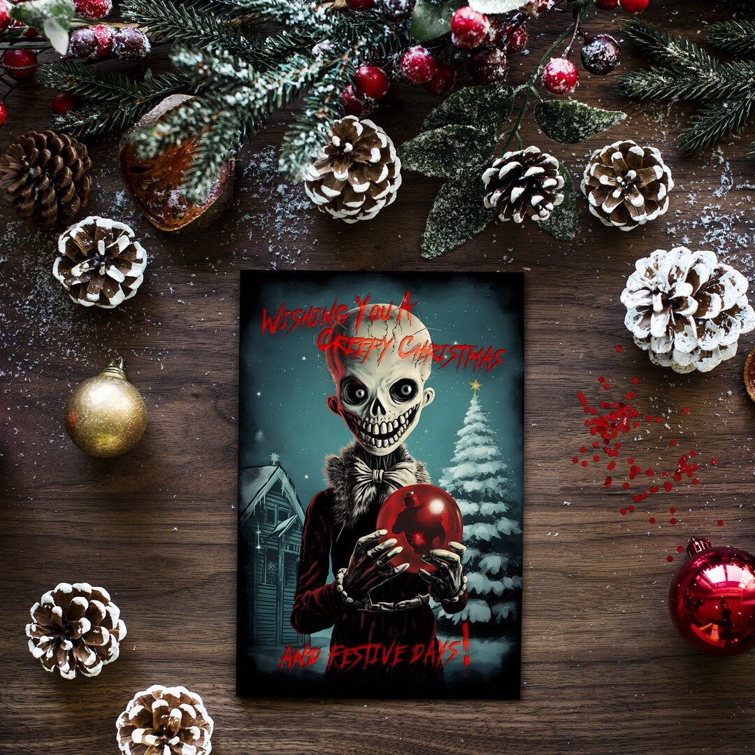 Creepy Christmas Card, Ironic Card, Colleague Gift, Gift for Friend ...