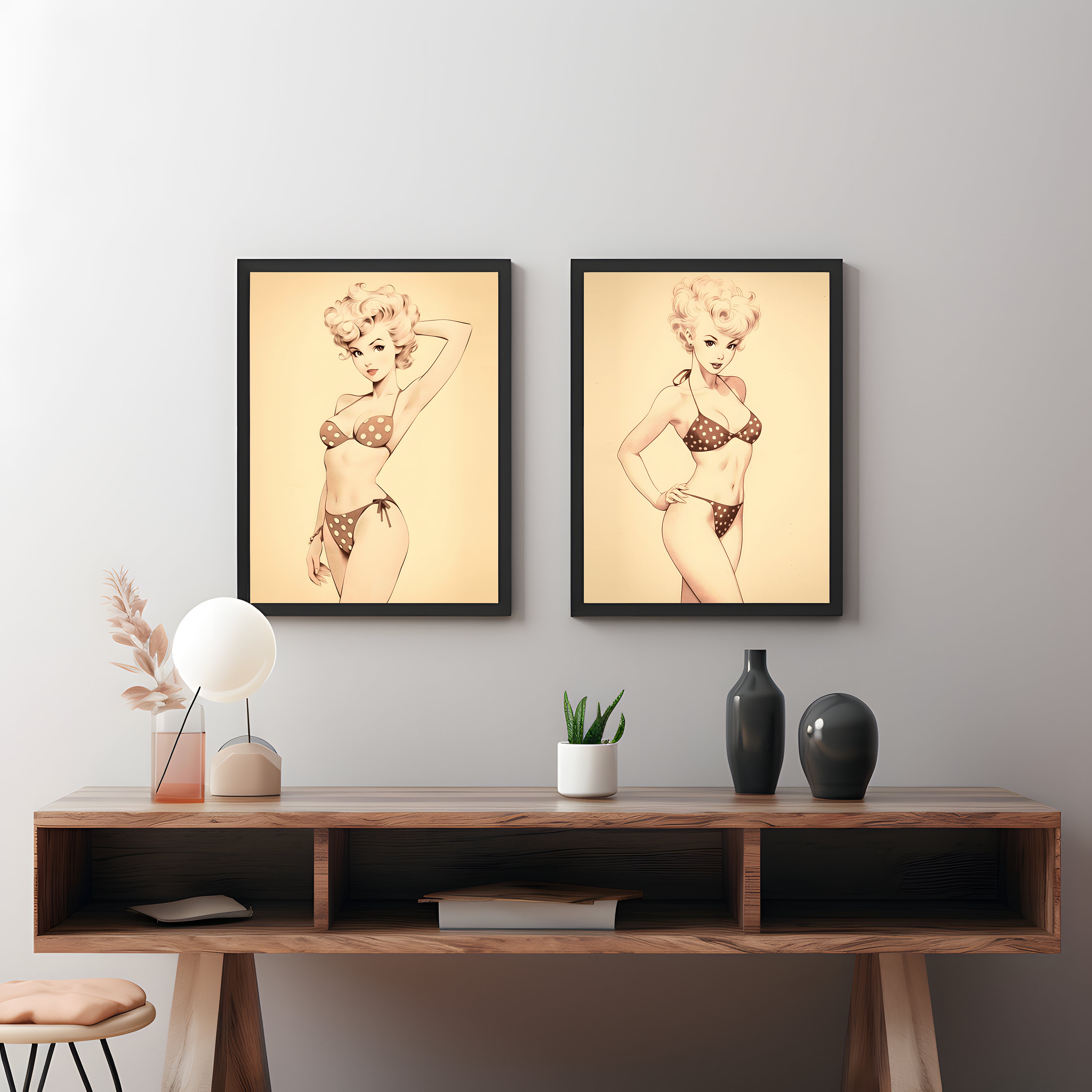 2 Vintage Pin Up Girls Retro Pin Up Girls Sexy Pin Up Girls Vintage