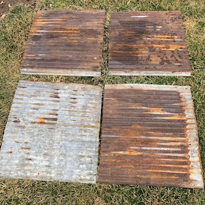 Antique Drop Ceiling Tiles Rustic Barn Tin Corrugated - Etsy