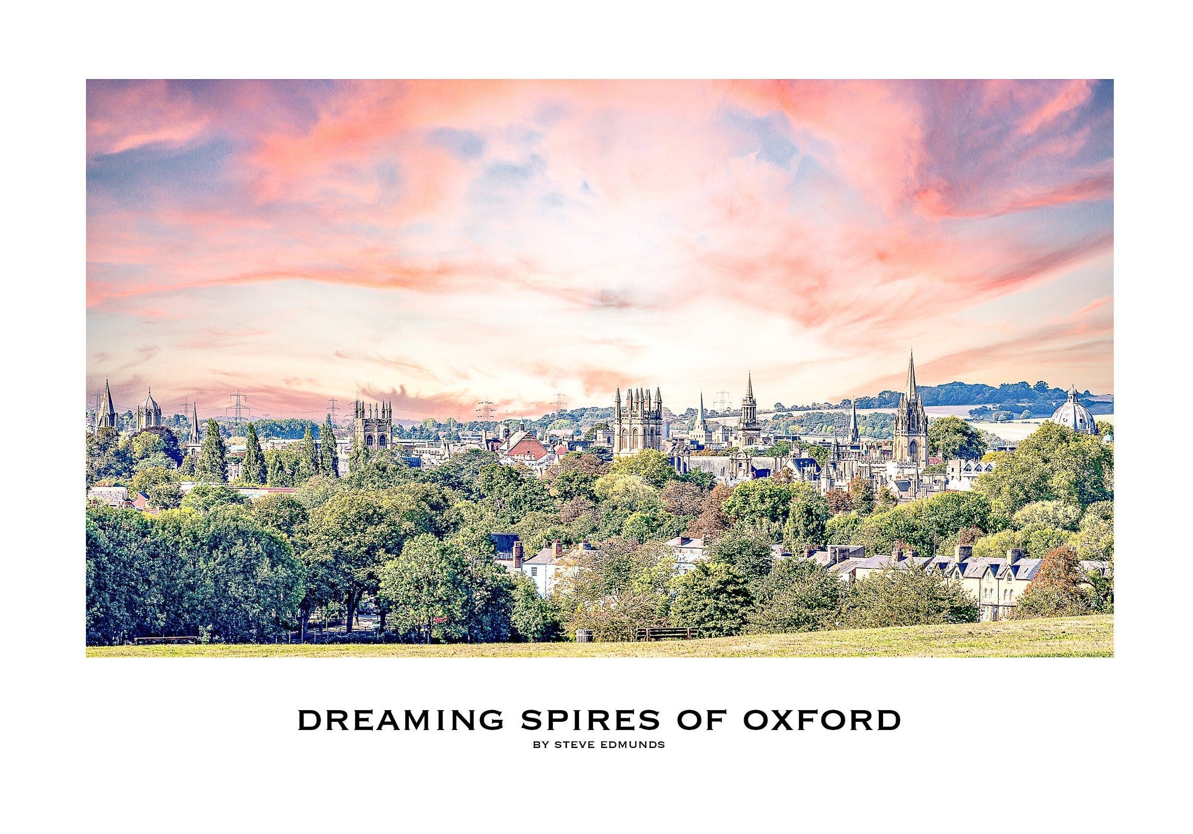 Print - Mounted - Oxford - Dreaming Spires - Poster Style, Oxford ...