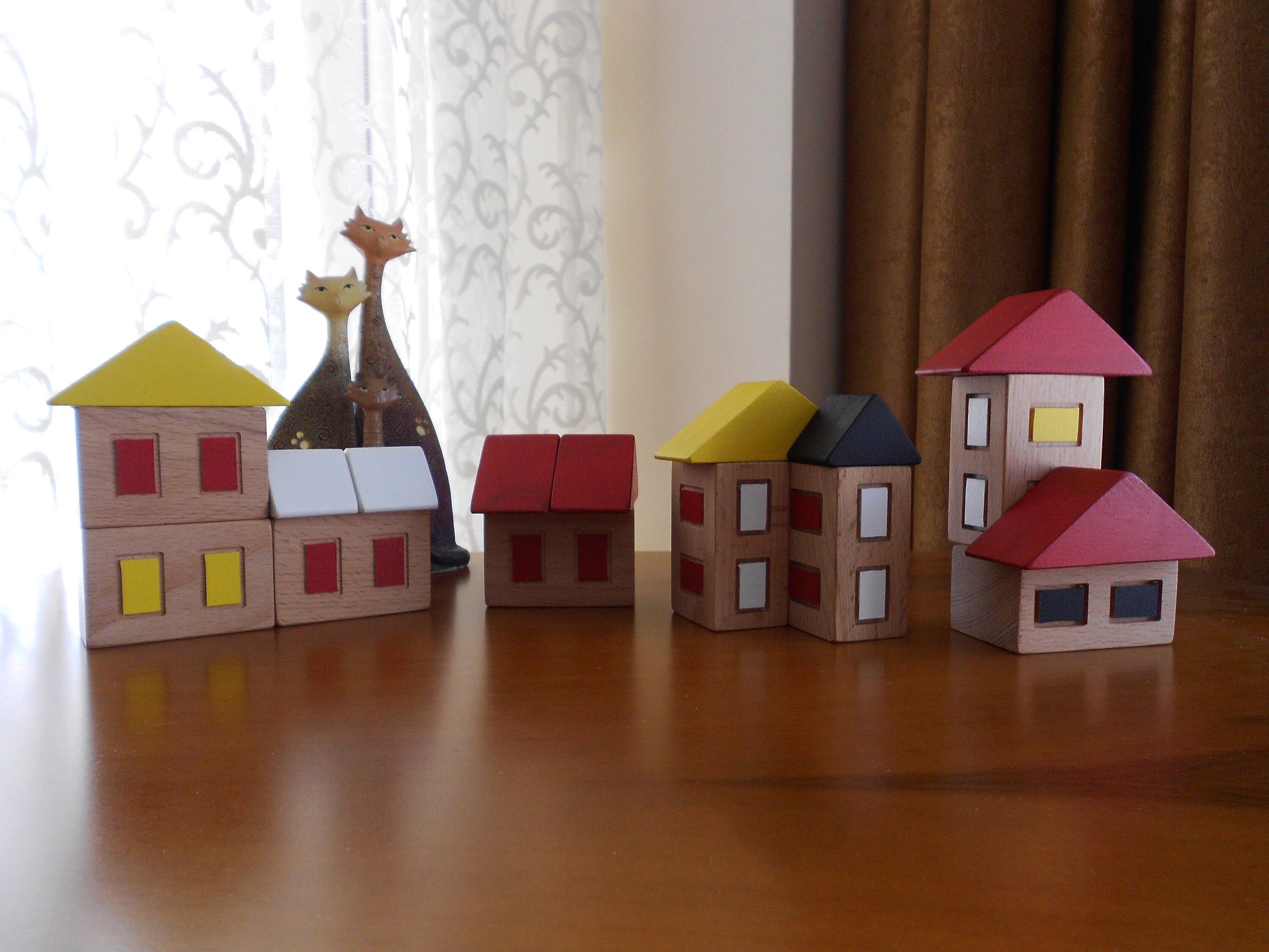 18 Piece Miniature House Set, Colorful Miniature Houses, Minimalist ...