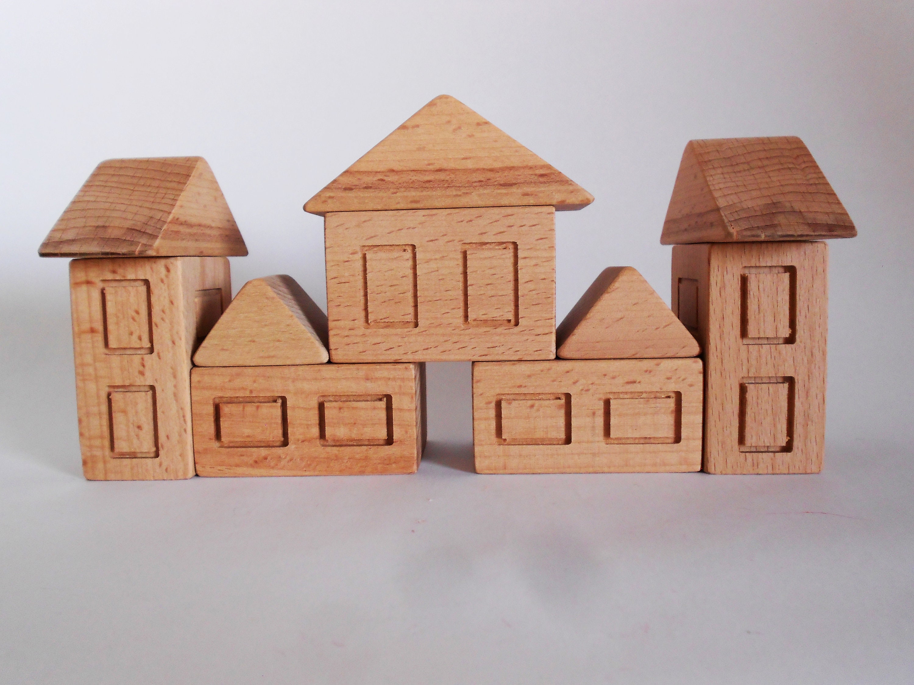 10 Piece Tiny House Set, Paintable Miniature Houses, Minimalist Natural ...