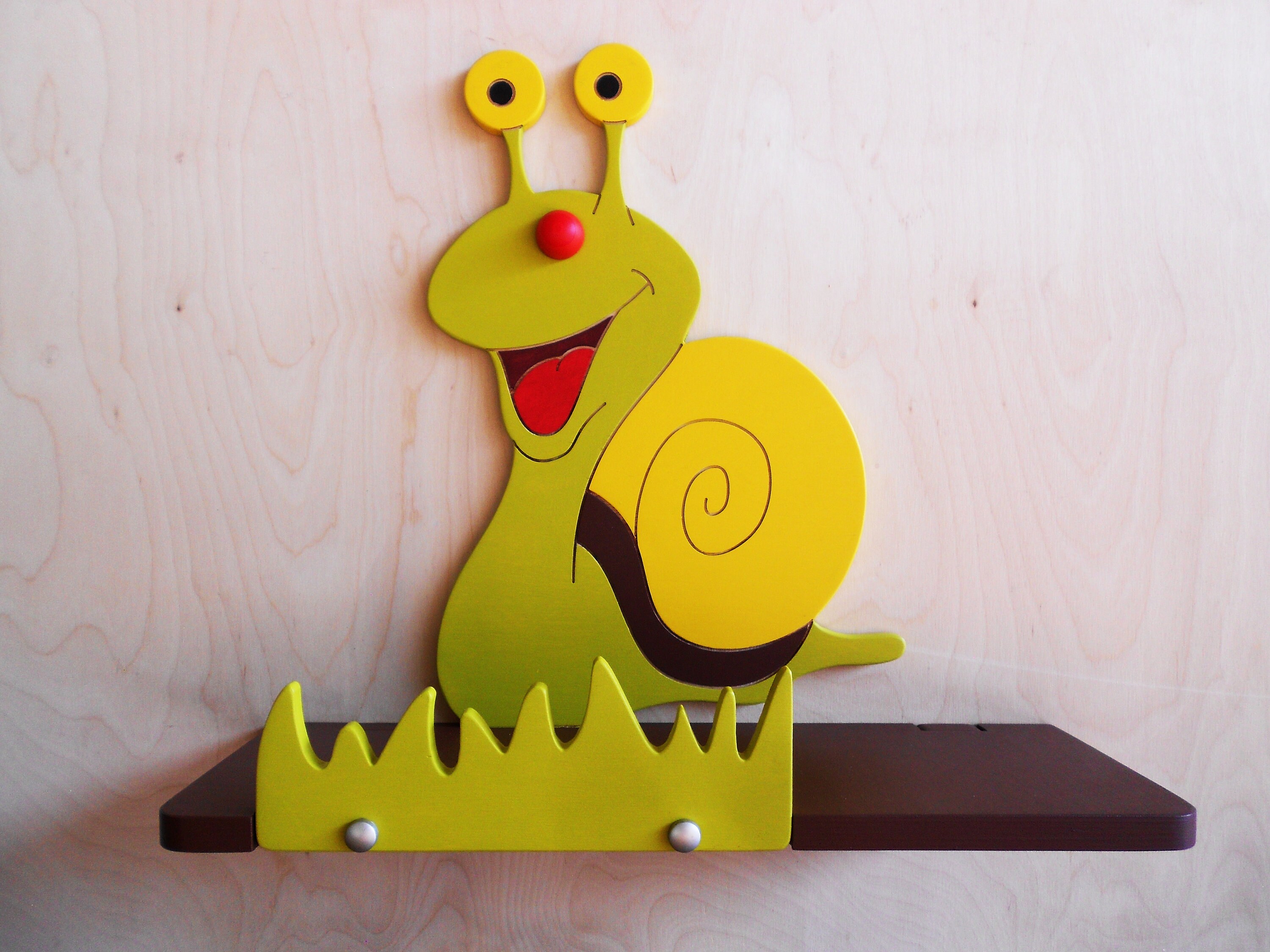 Cute Snail Floating Wall Shelf Wall Hanging Wooden Book - Etsy