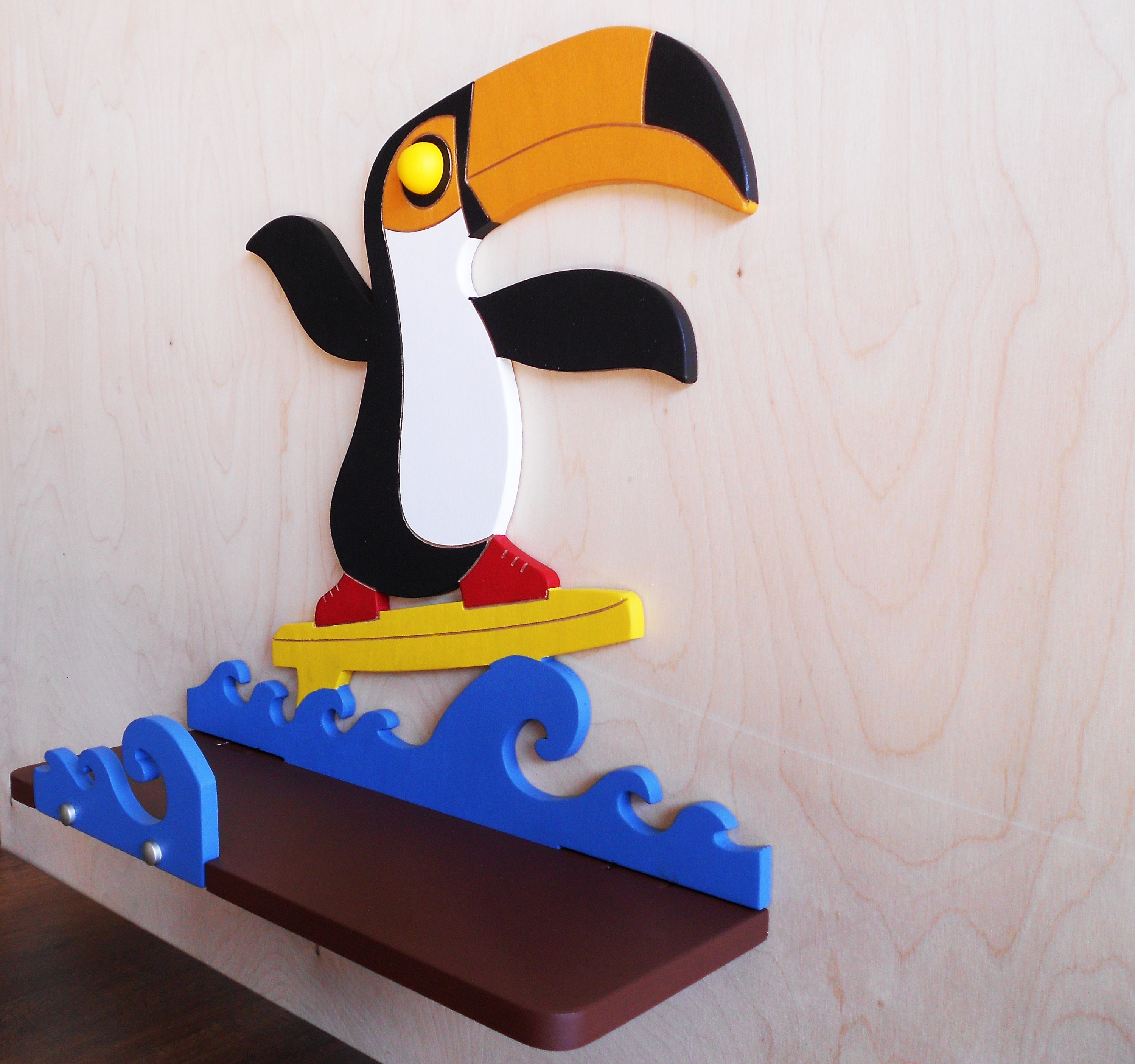 Cute Penguin Floating Wall Shelf Wall Hanging Wooden Book - Etsy