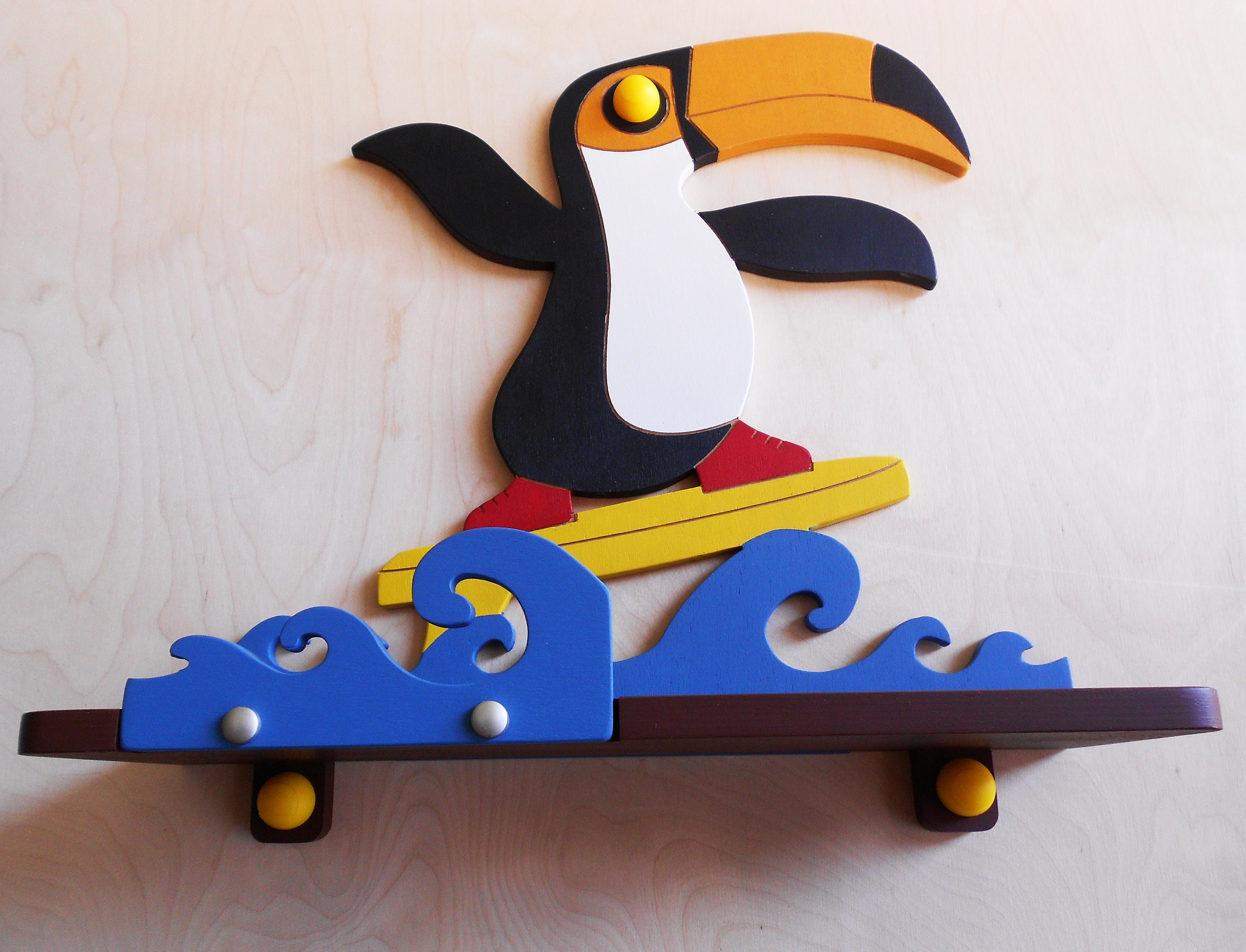 Cute Penguin Floating Wall Shelf Wall Hanging Wooden Book - Etsy