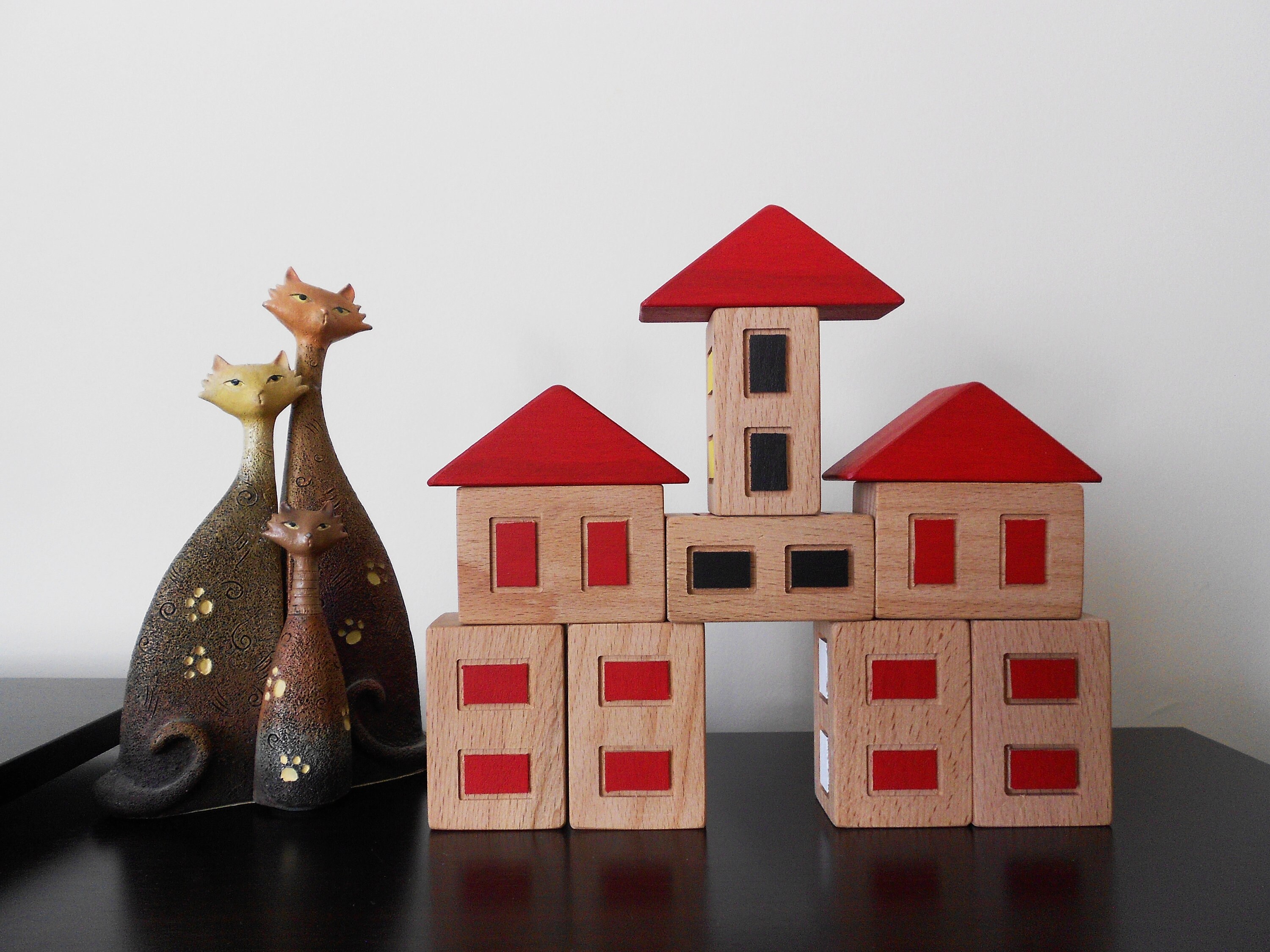 18 Piece Miniature House Set, Colorful Miniature Houses, Minimalist ...