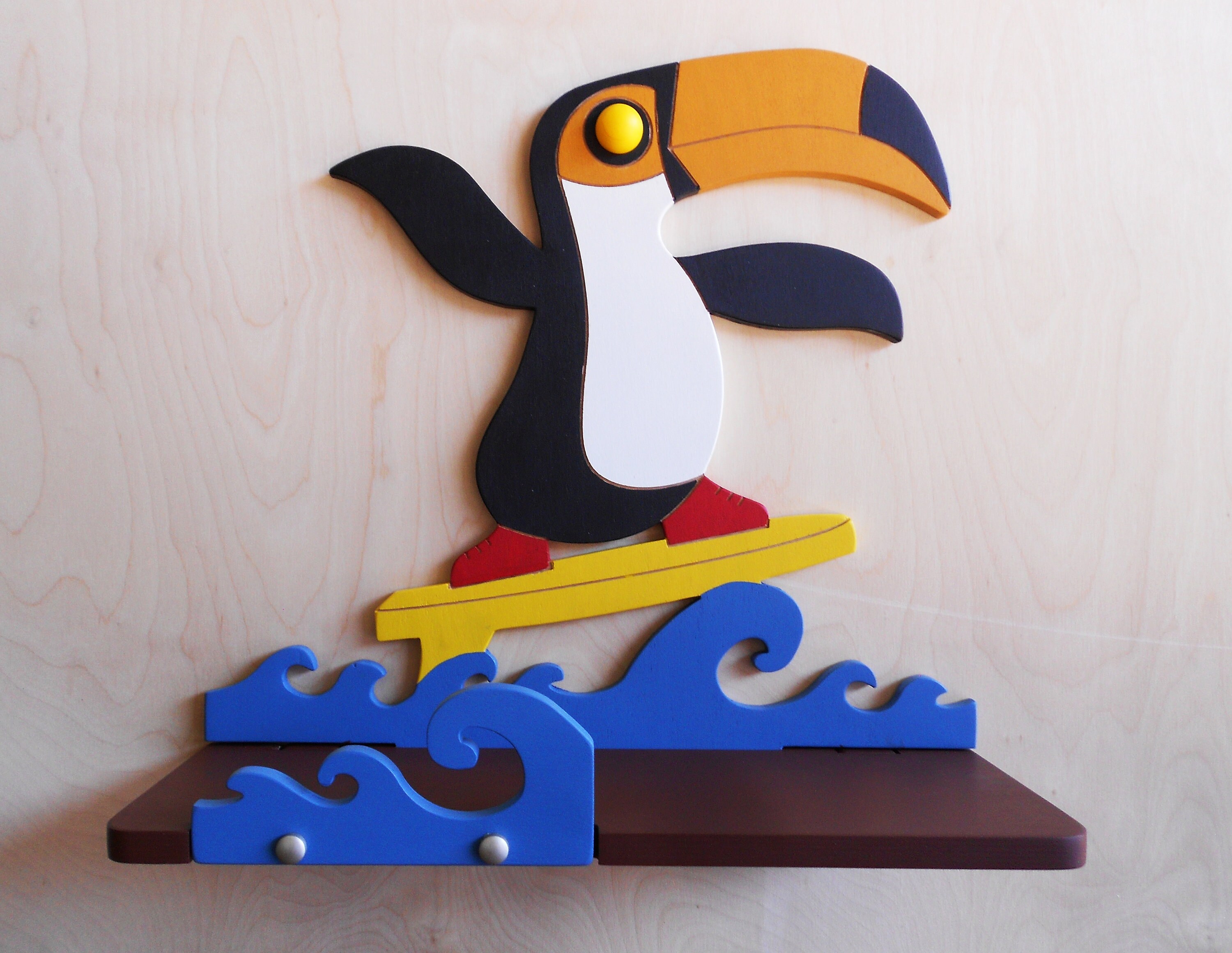 Cute Penguin Floating Wall Shelf Wall Hanging Wooden Book - Etsy