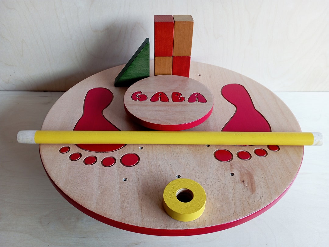 Wooden Balance Board, Wobble Board, Rocking Board, Balance Toy, Kids ...