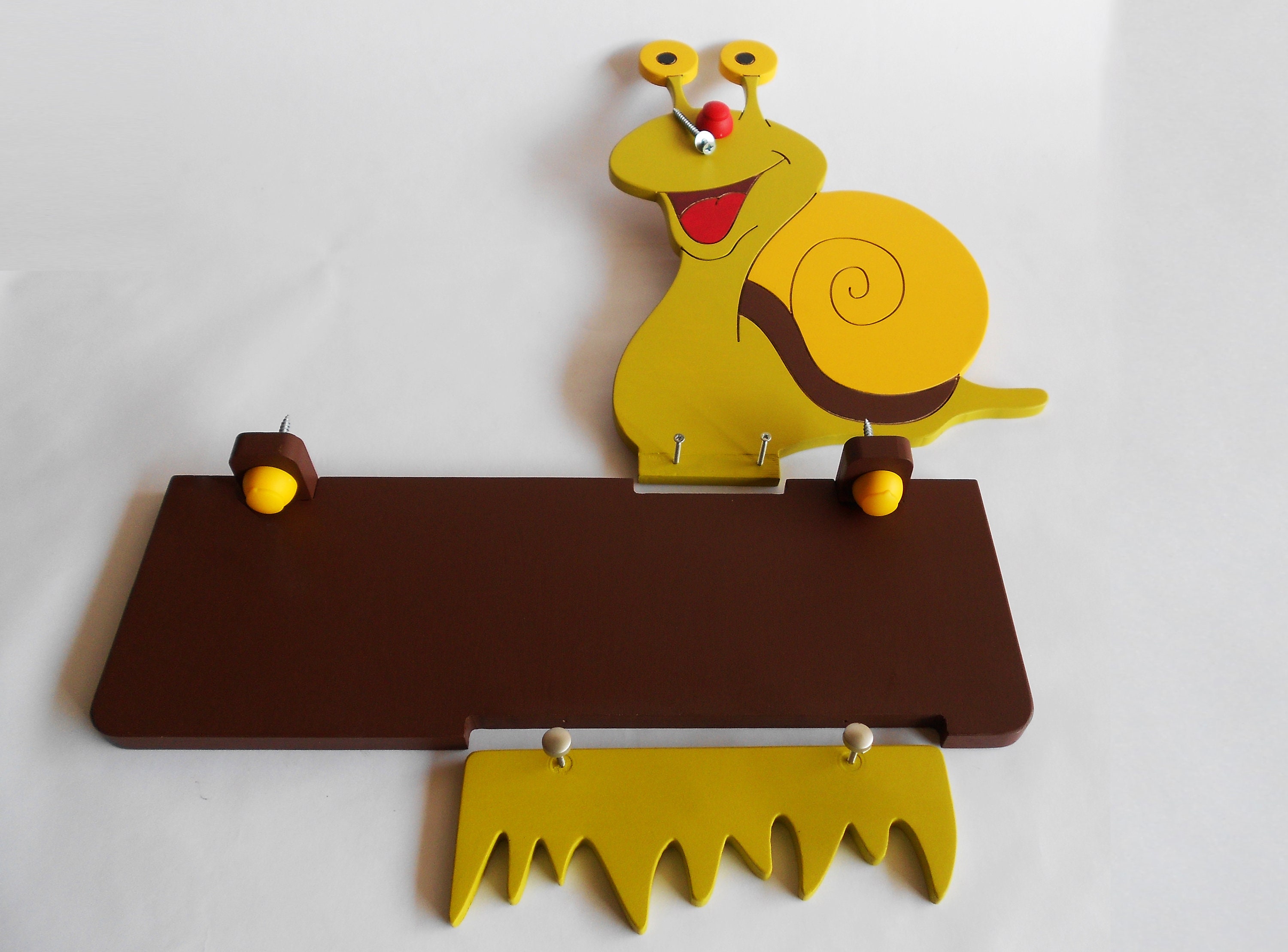 Cute Snail Floating Wall Shelf Wall Hanging Wooden Book - Etsy