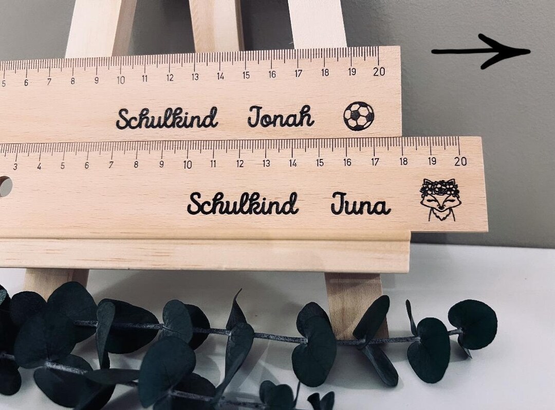 Ruler Wooden Ruler Ruler With Name Gift for Starting School School Bag ...