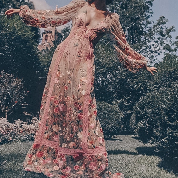 Green Folklore Dress - Etsy