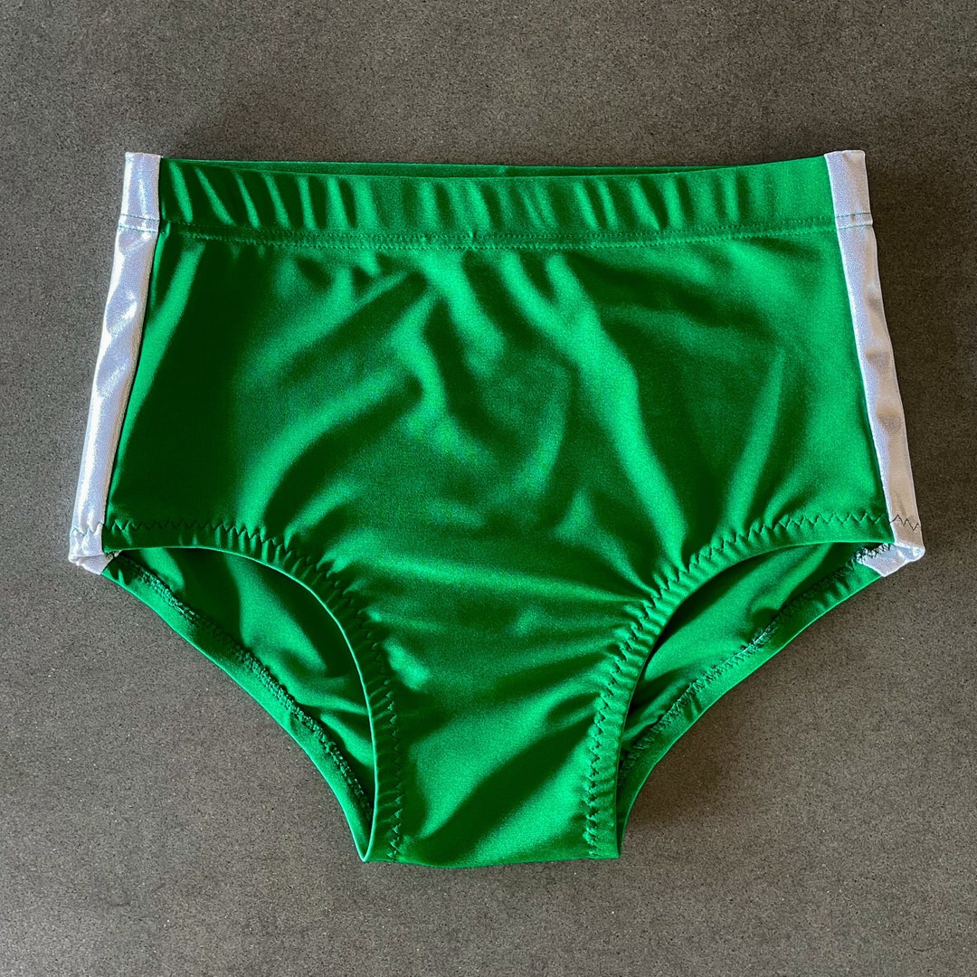 MEDIUM (32-34) SHINY High Waist Pro Wrestling Trunks With Narrow ...