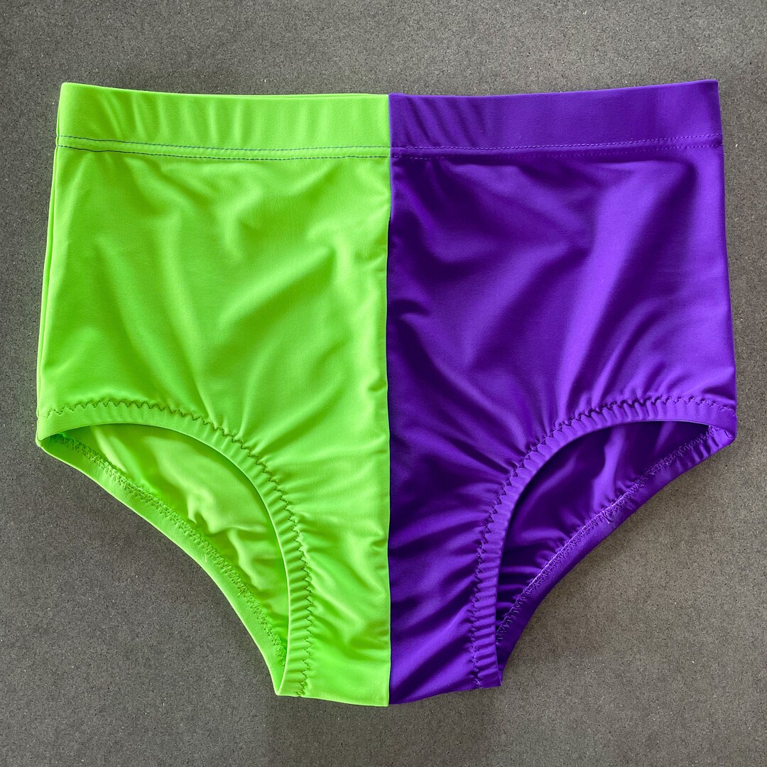 LARGE (34-36) MATTE High Waist Half & Half Pro Wrestling Trunks / Many ...